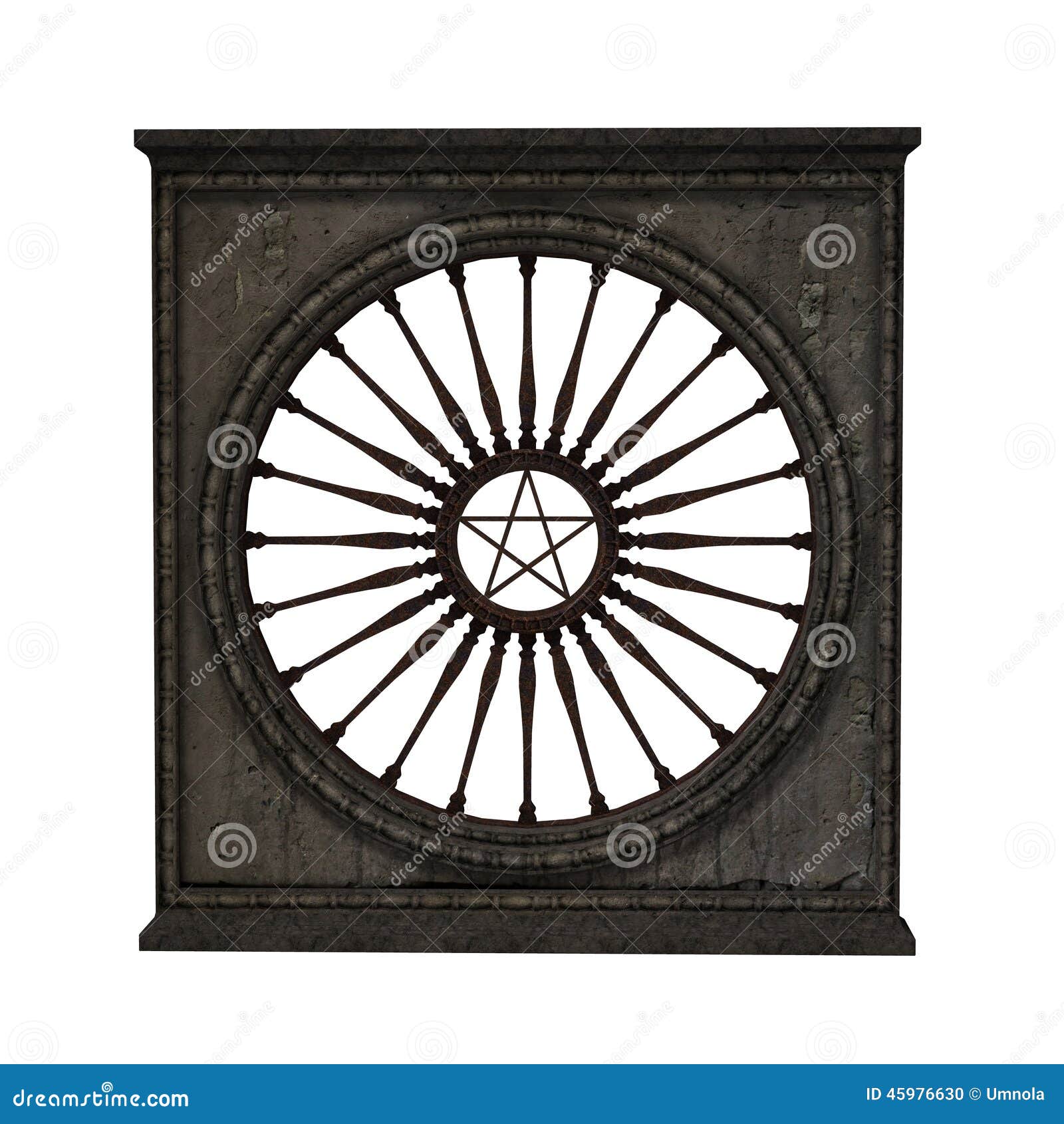 Round window in wall stock illustration. Illustration of decor - 45976630
