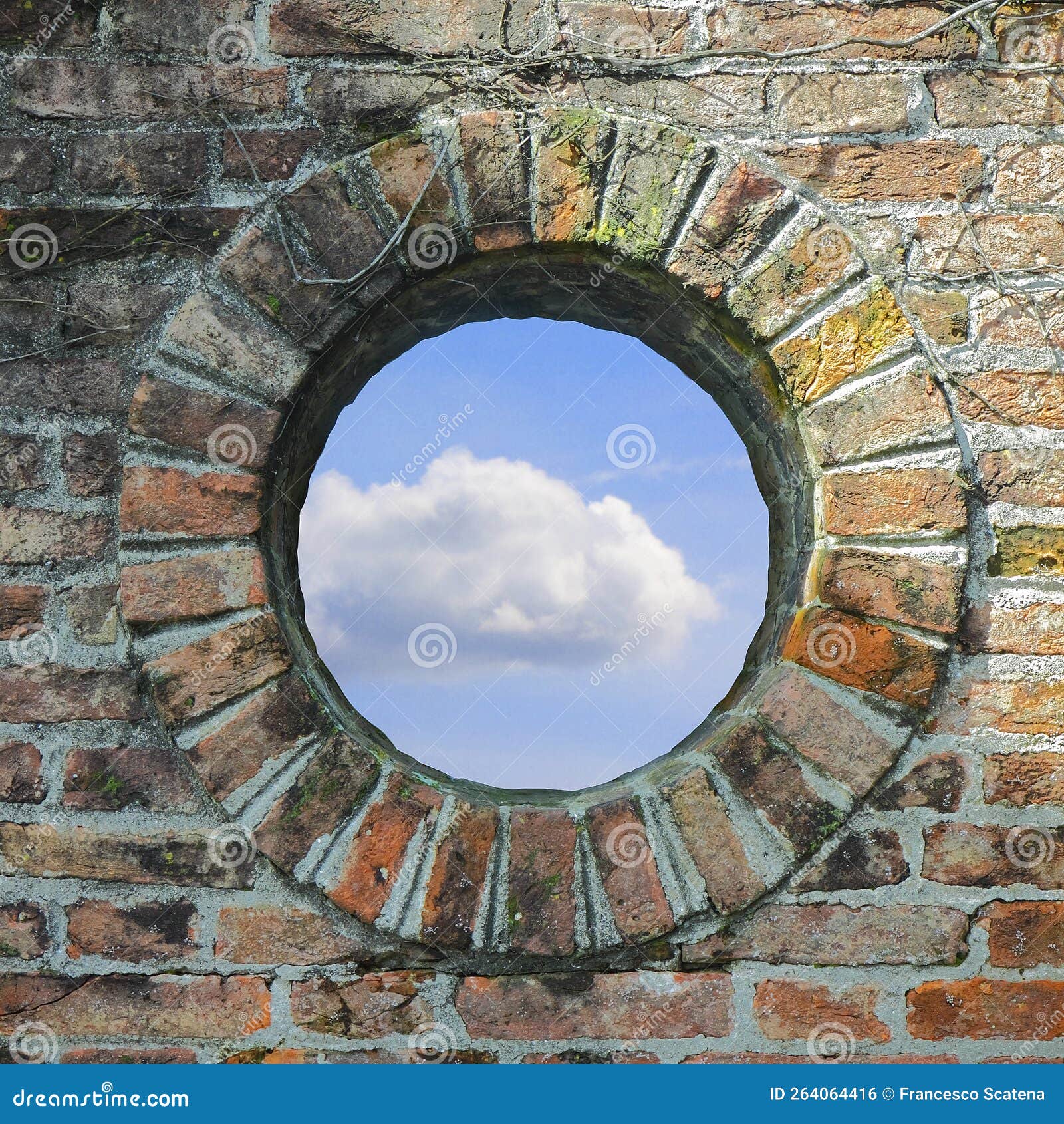 A Round Window Where You See the Sky - Cloudy Sky View from the Window ...