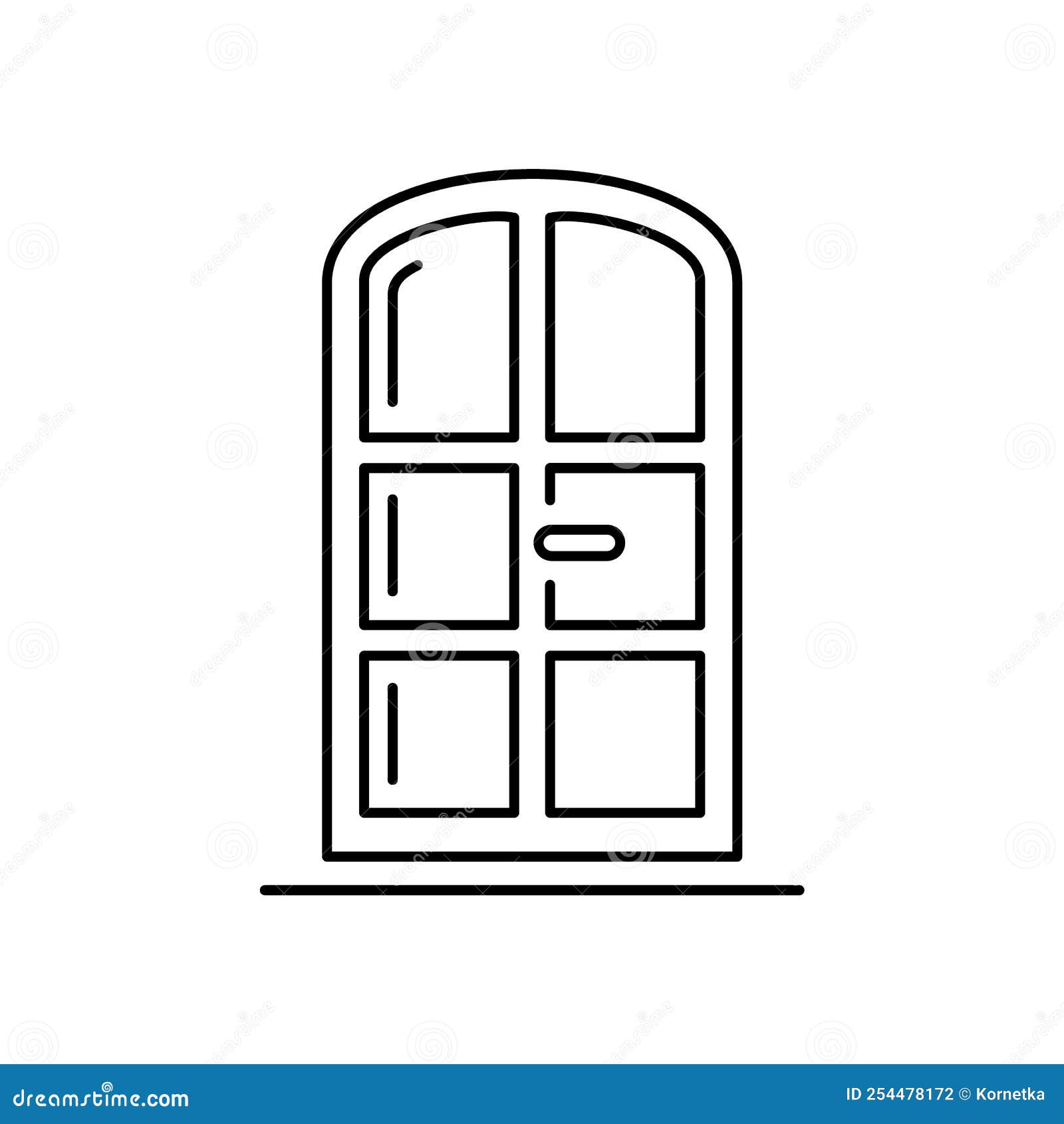 Round Windows Icon, Linear Style. Vector Architecture Elements Stock ...