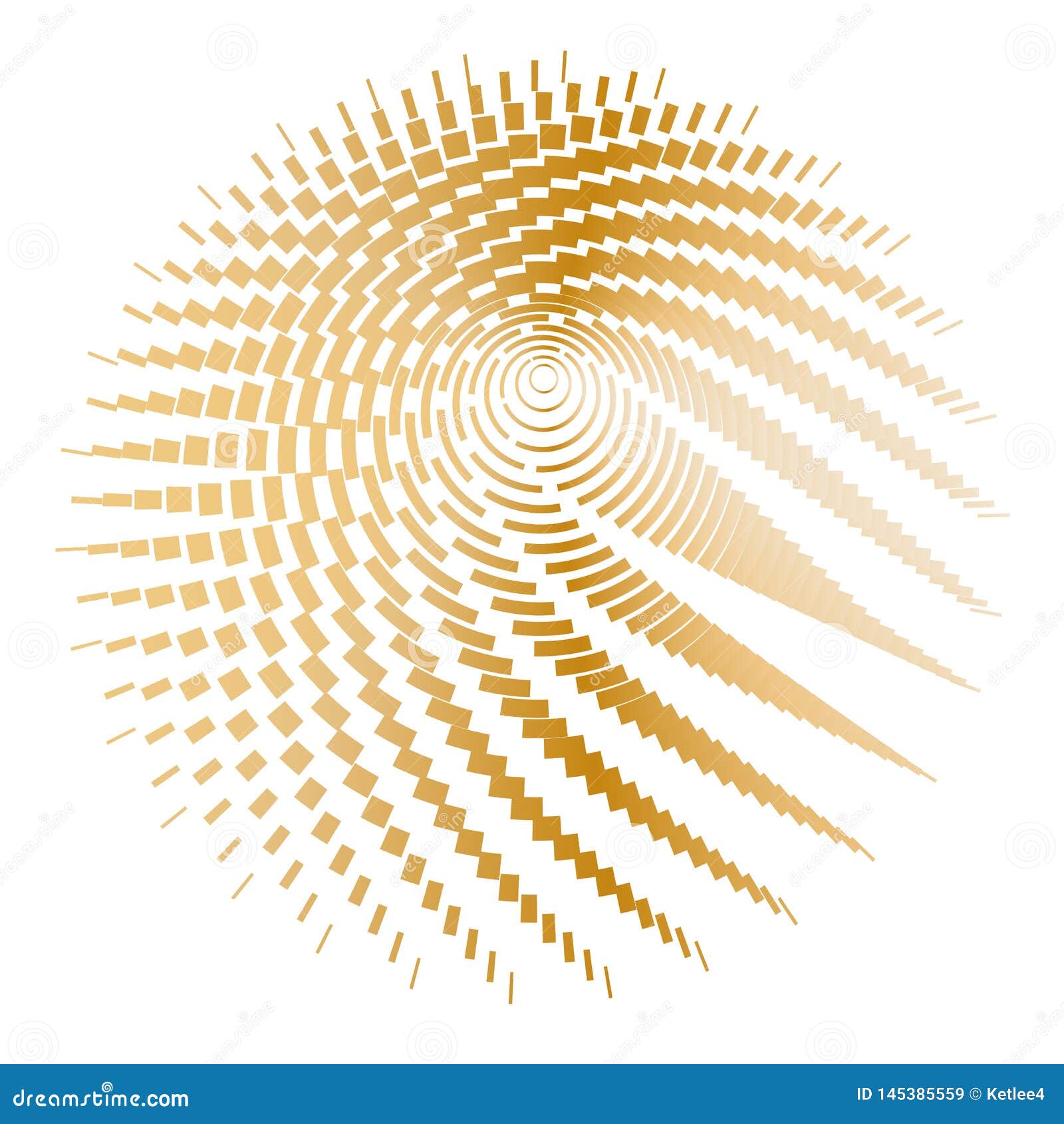 Round Wireframe Grid of Gold Lines and Stripes on a White Background ...