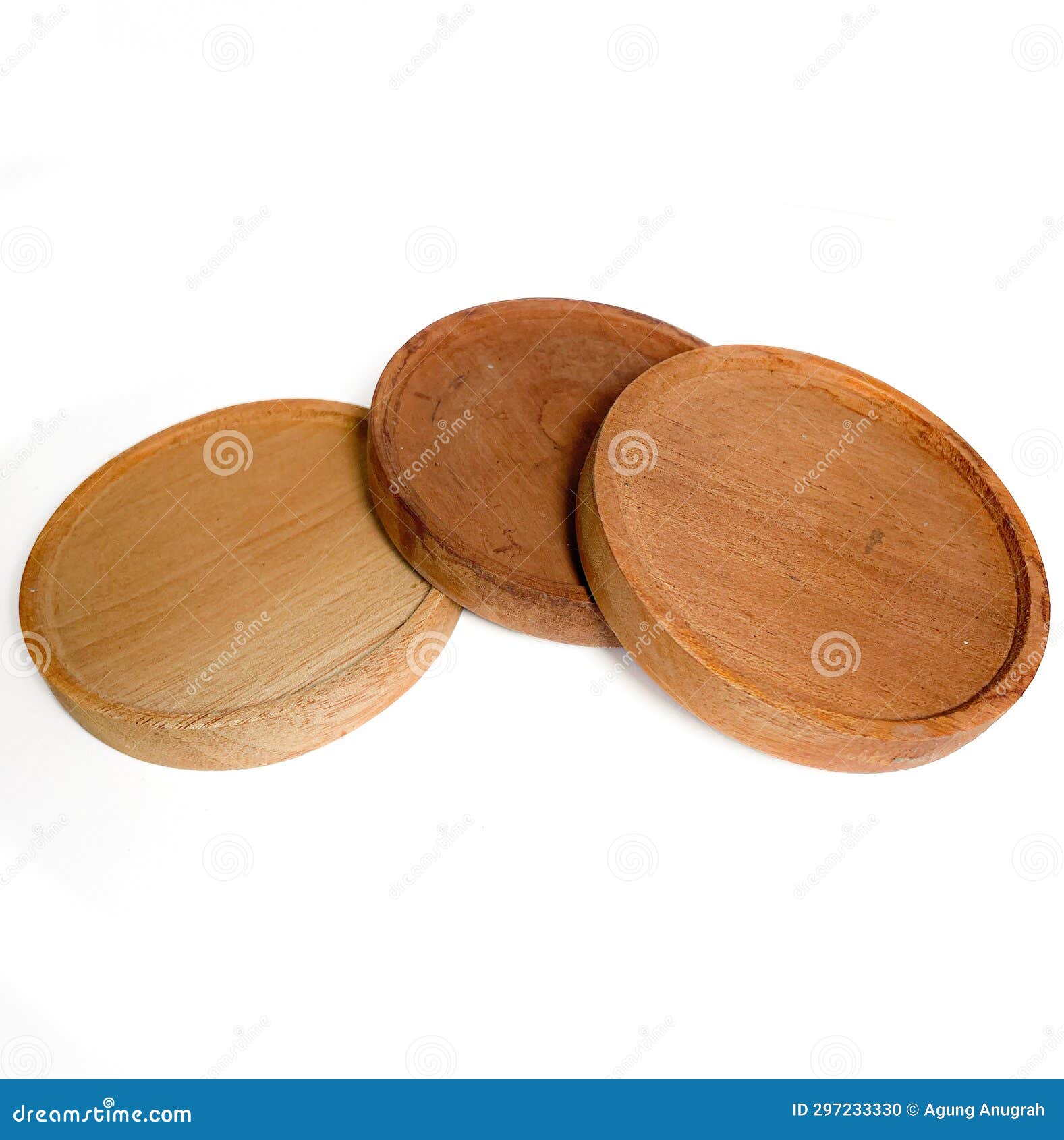 Round Wooden Coasters Isolated on White Background Stock Photo - Image ...