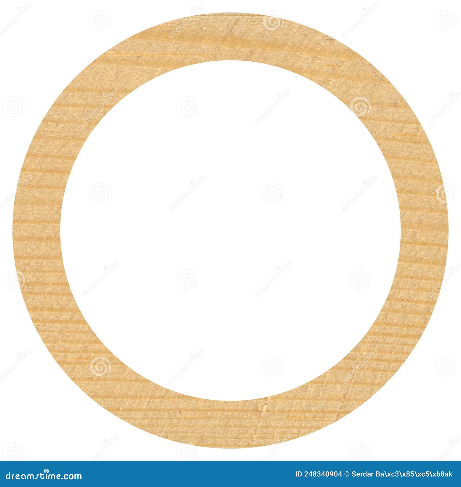 Round Wooden Frame Cut from Pine Wood, Isolated on White Background ...