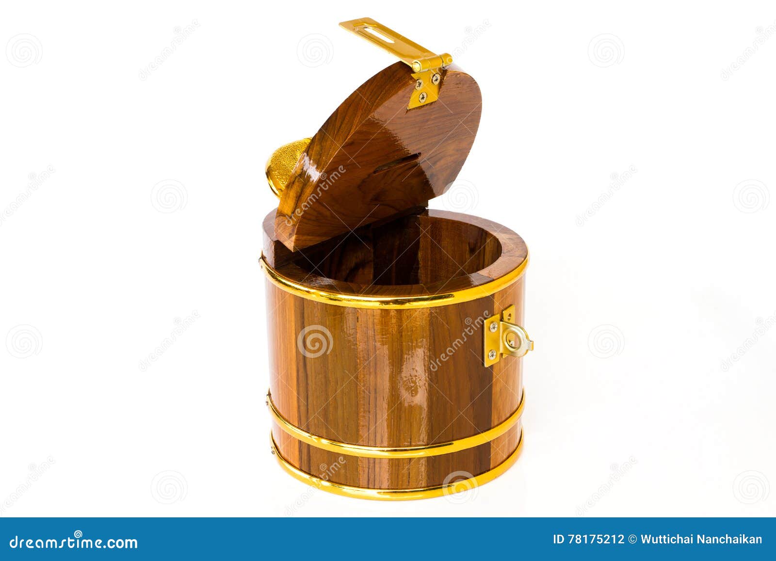Round wooden money box stock photo. Image of storage - 78175212