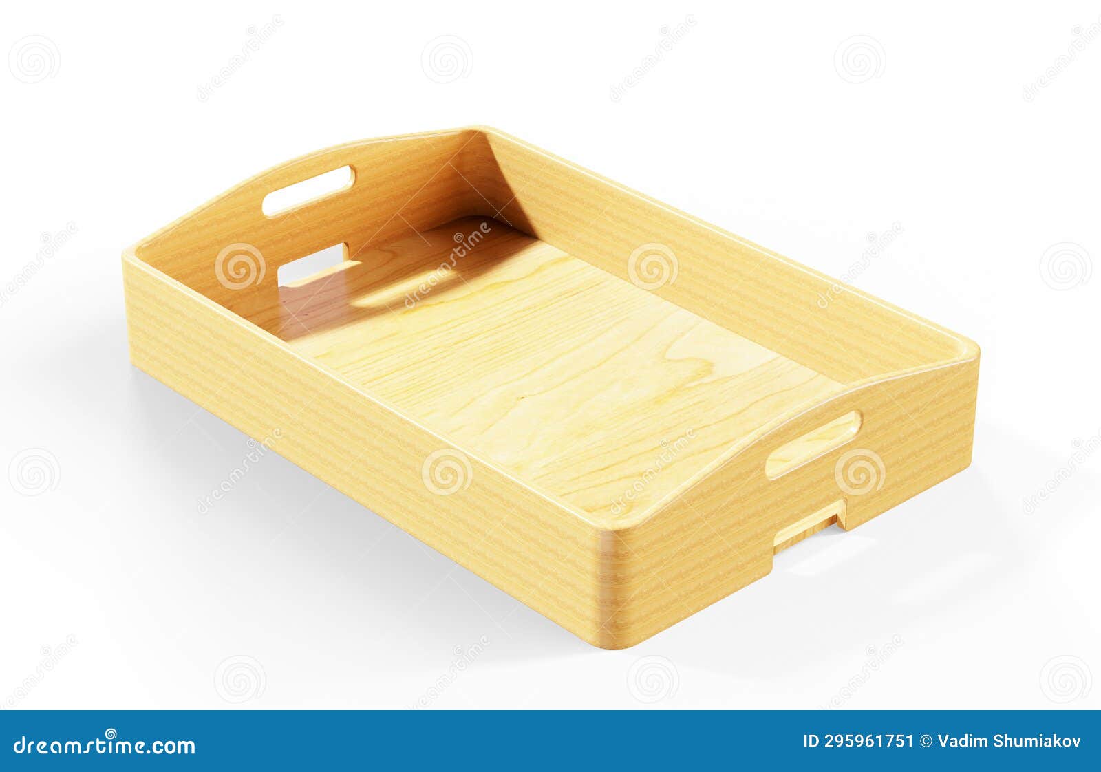 Round Wooden Pizza Board without Handle, Isolated on White Backg 3d ...