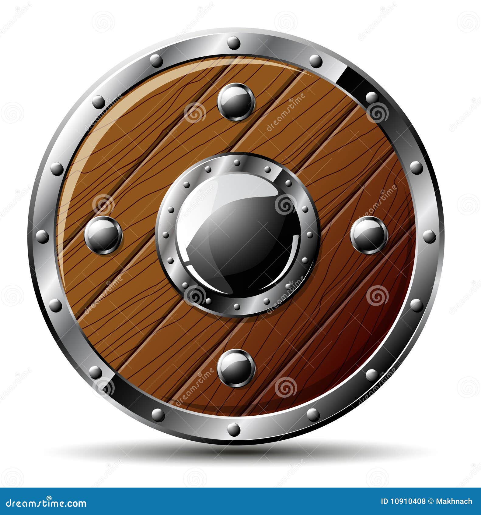 Round Wooden Shield - Isolated on Stock Vector - Illustration of knight ...