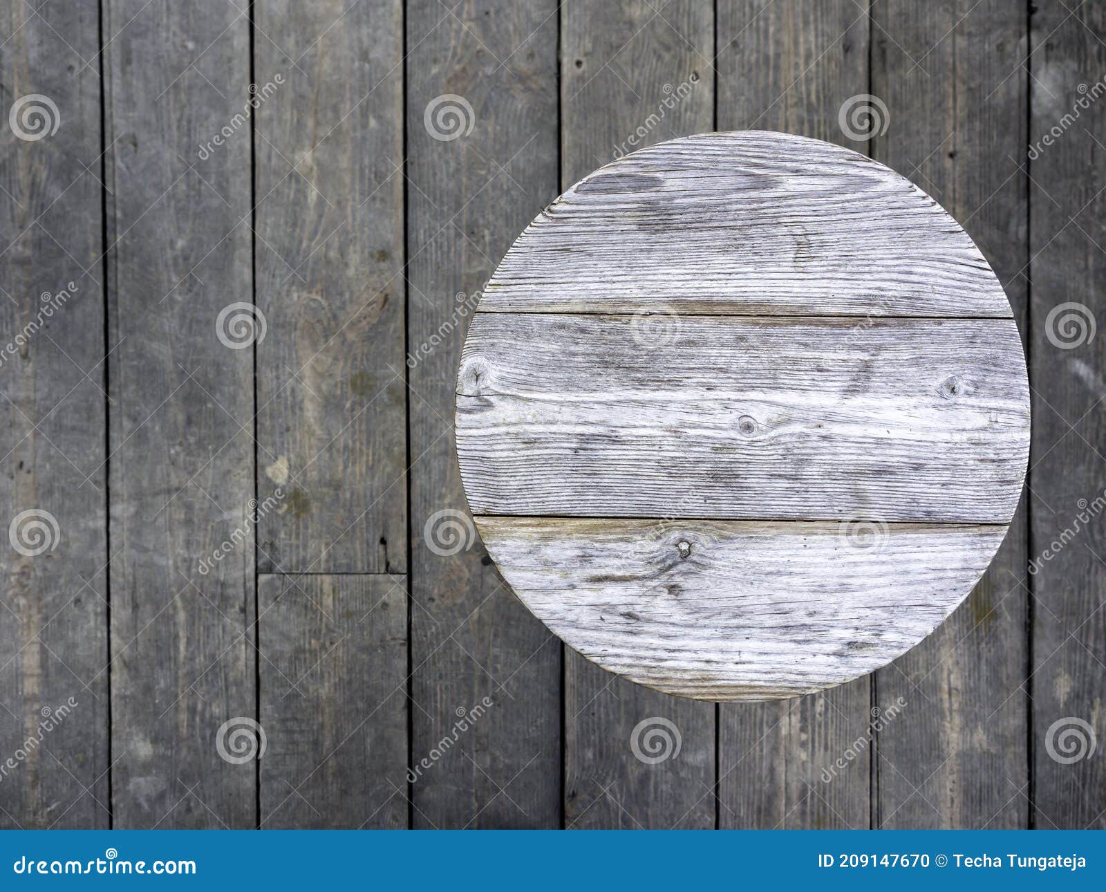Round Wooden Table Top Top View Stock Photo - Image of empty, furniture ...