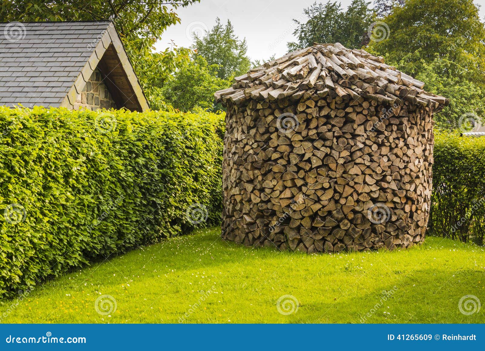 Round woodpile stock image. Image of stacked, drying - 41265609