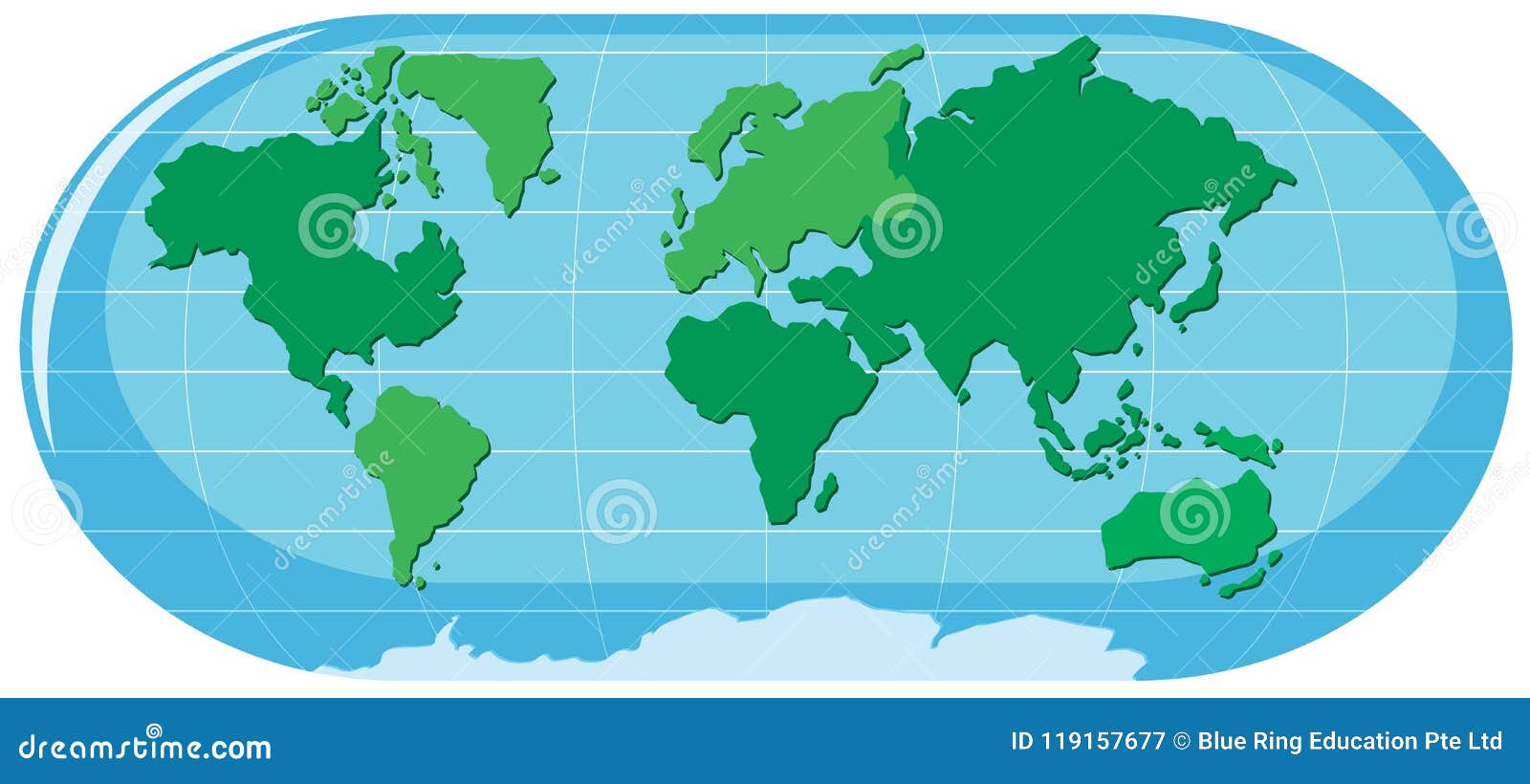 A Round World Map on White Background Stock Vector - Illustration of ...