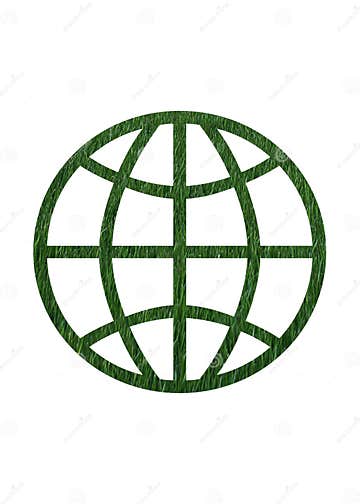 Round World Symbol in Grass Texture Stock Illustration - Illustration ...