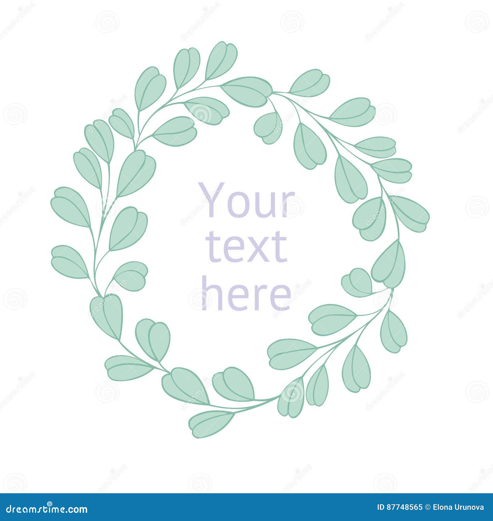 Round Wreath with Leaves. Vector Stock Vector - Illustration of print ...
