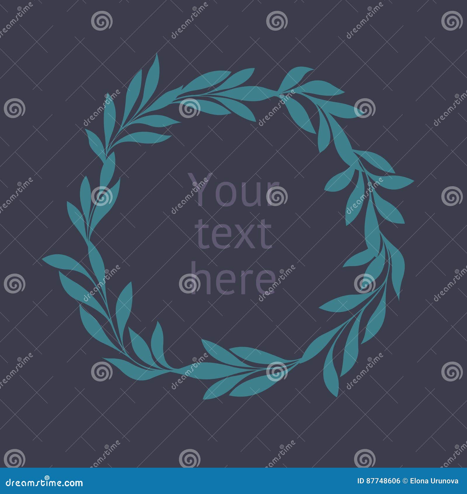Round Wreath with Leaves. Vector Stock Vector - Illustration of flora ...