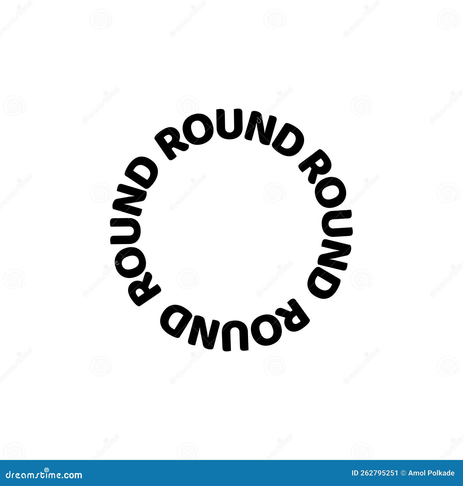 Round Written in Round Form. Round Expressive Typography Stock Vector ...