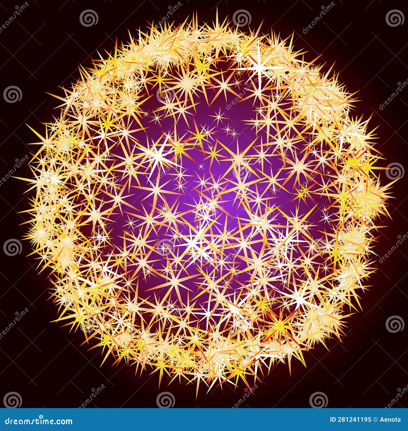 Round Yellow Fireworks - Vector Illustration Stock Vector ...