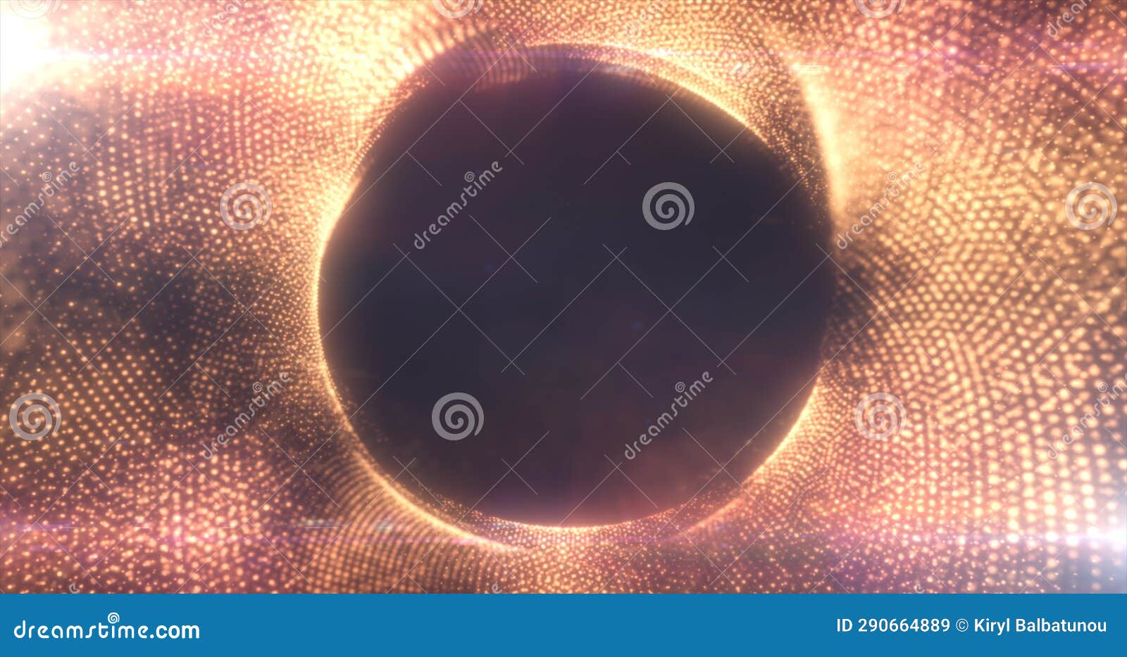 Round Yellow Frame from Energy Magical Glowing Particles and Light ...