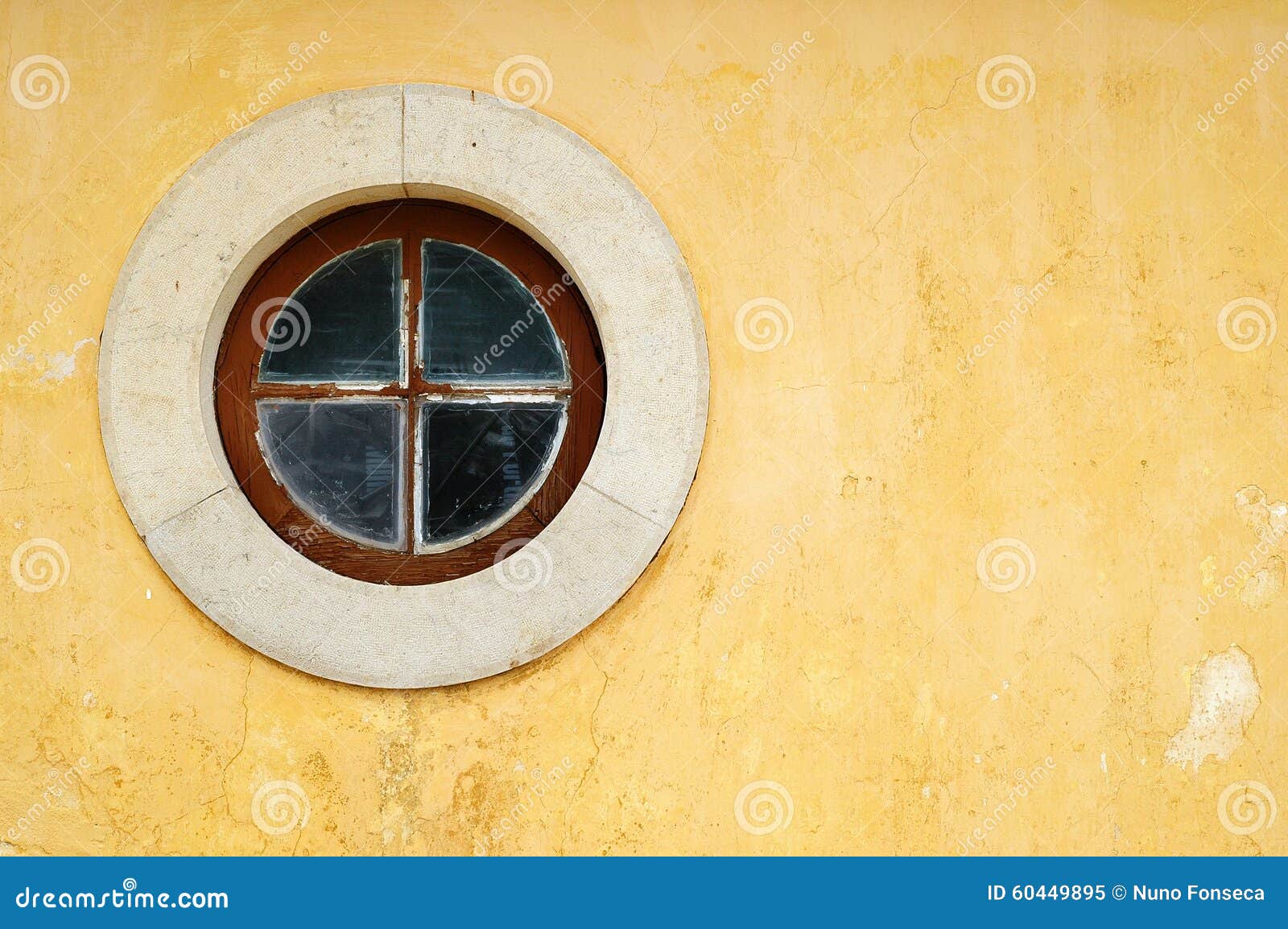 Round yellow window stock image. Image of wood, color - 60449895