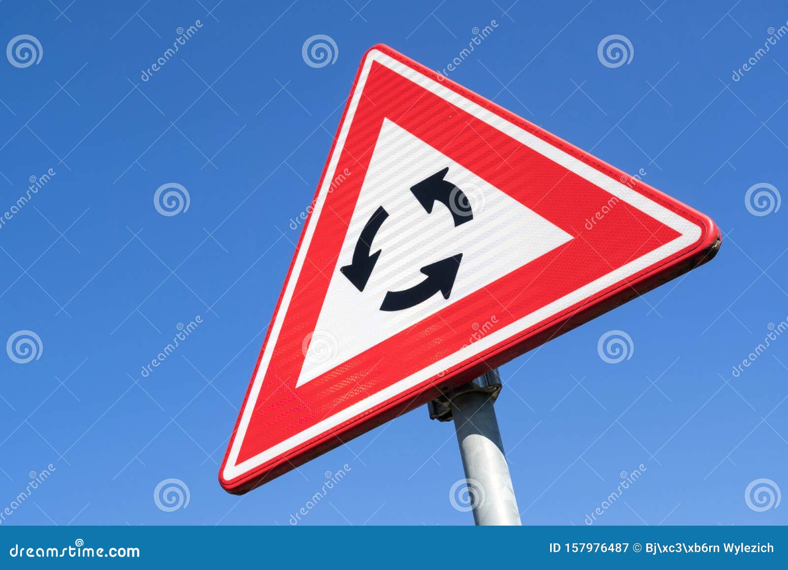 Roundabout ahead stock image. Image of street, road - 157976487