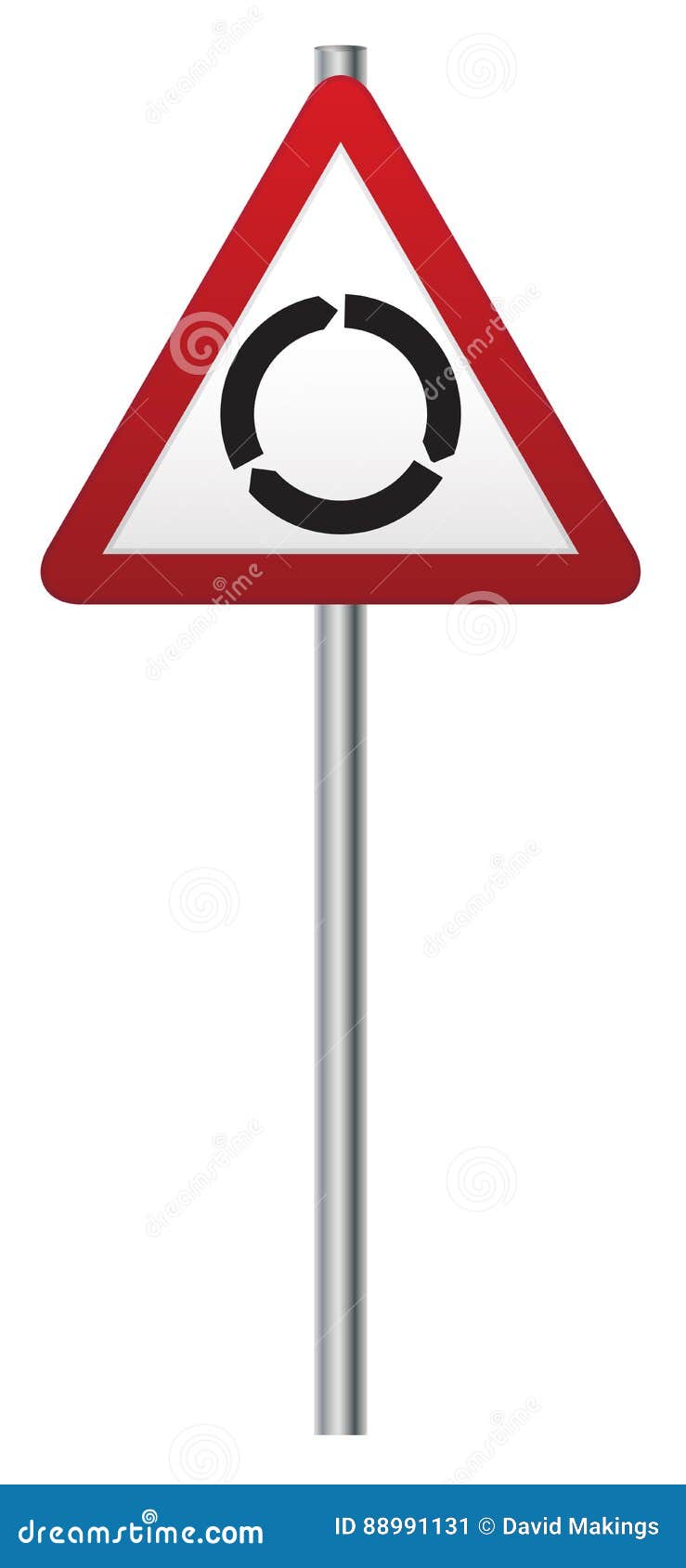 Roundabout Ahead Sign On Transparent Background Vector Illustration ...