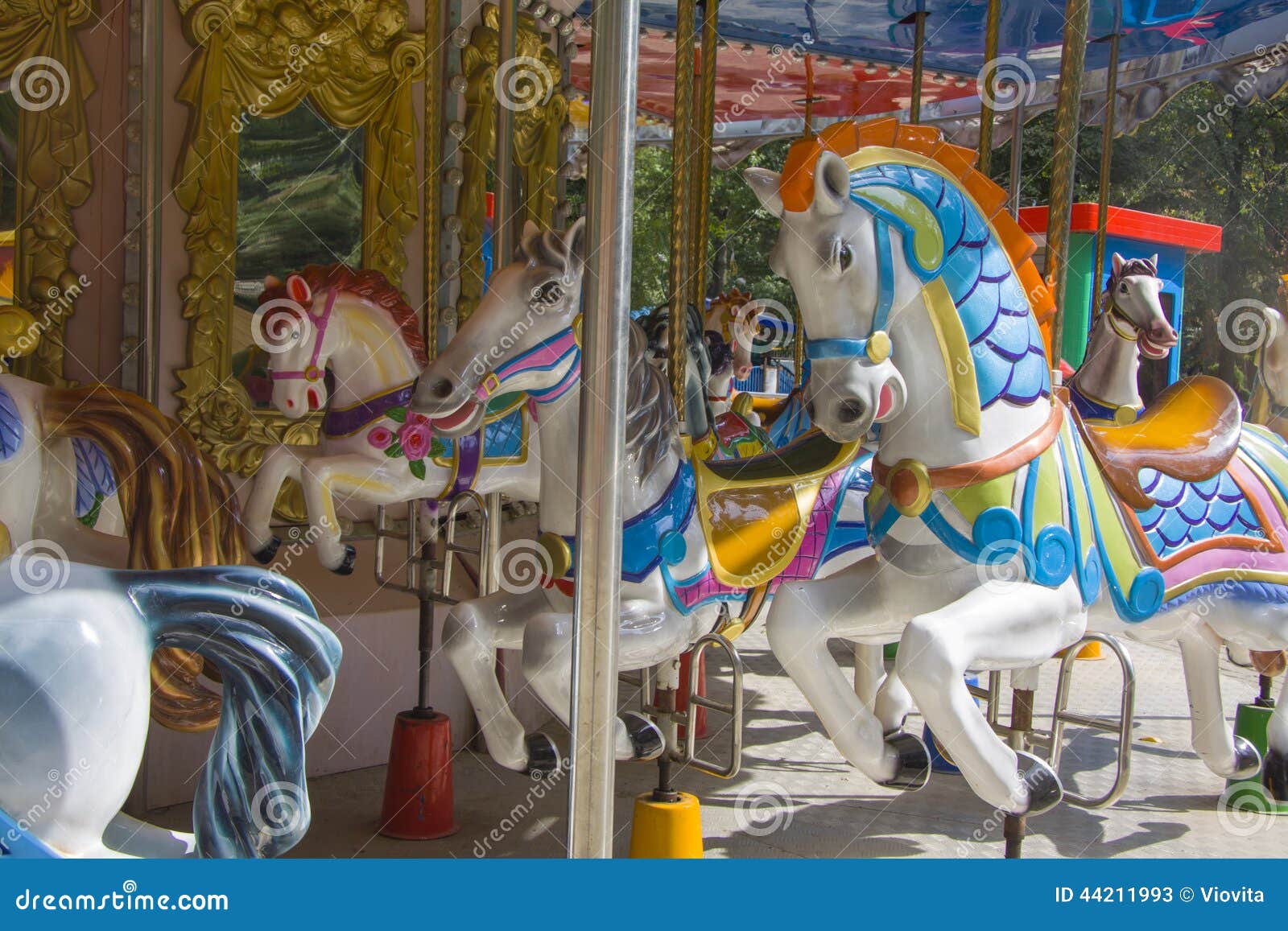 Roundabout in the Amusement Park Editorial Stock Photo - Image of ...