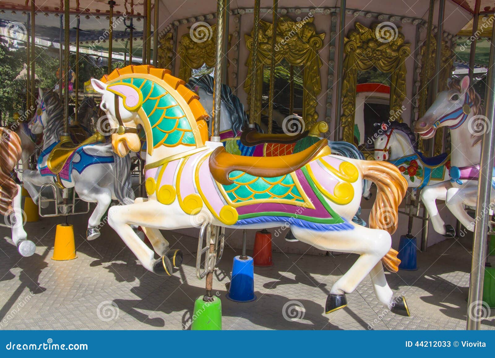Roundabout in the Amusement Park Editorial Stock Photo - Image of ...
