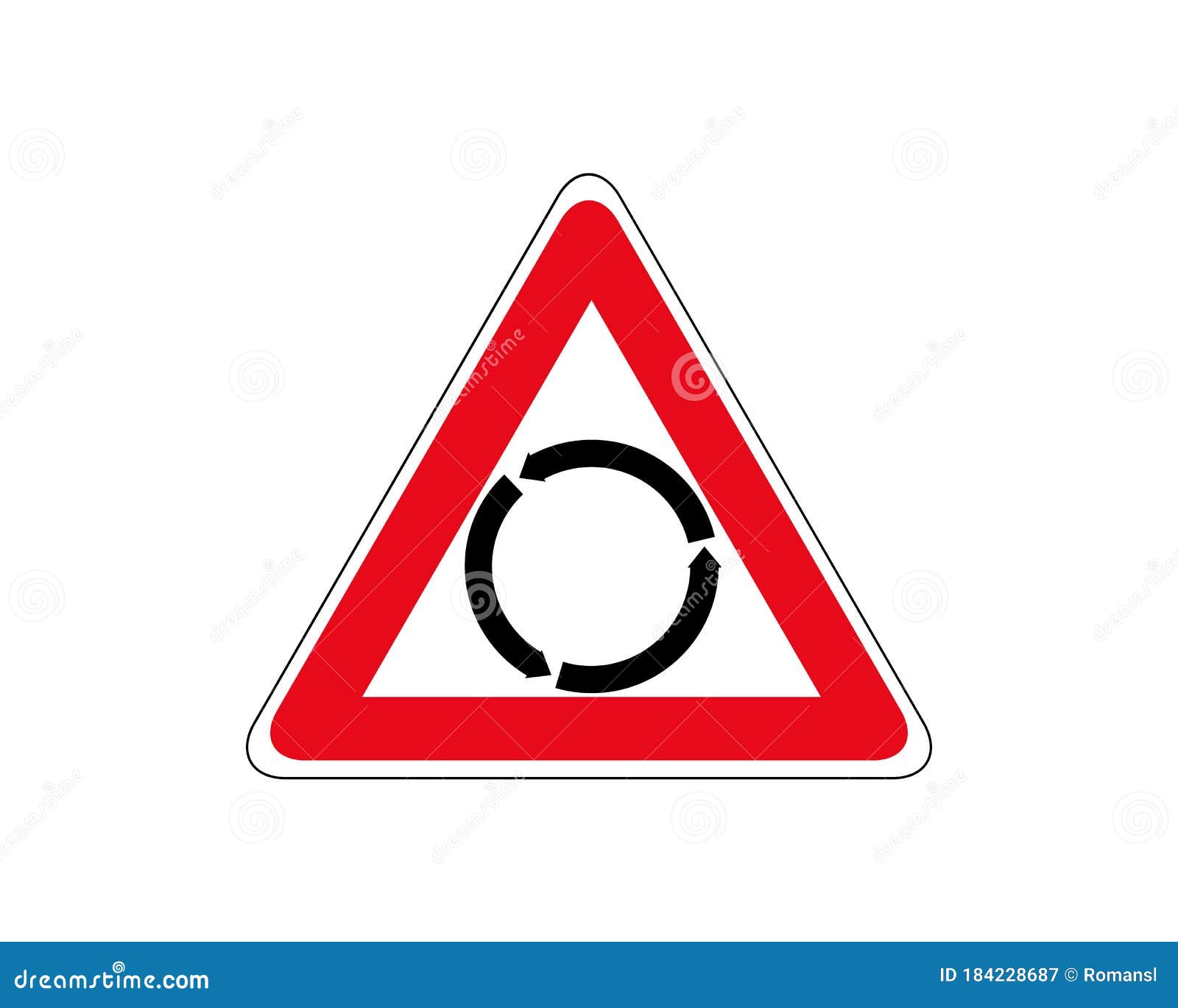 Roundabout Circulation Sign Line Icon. Roundabout Road. Roundabout Sign ...