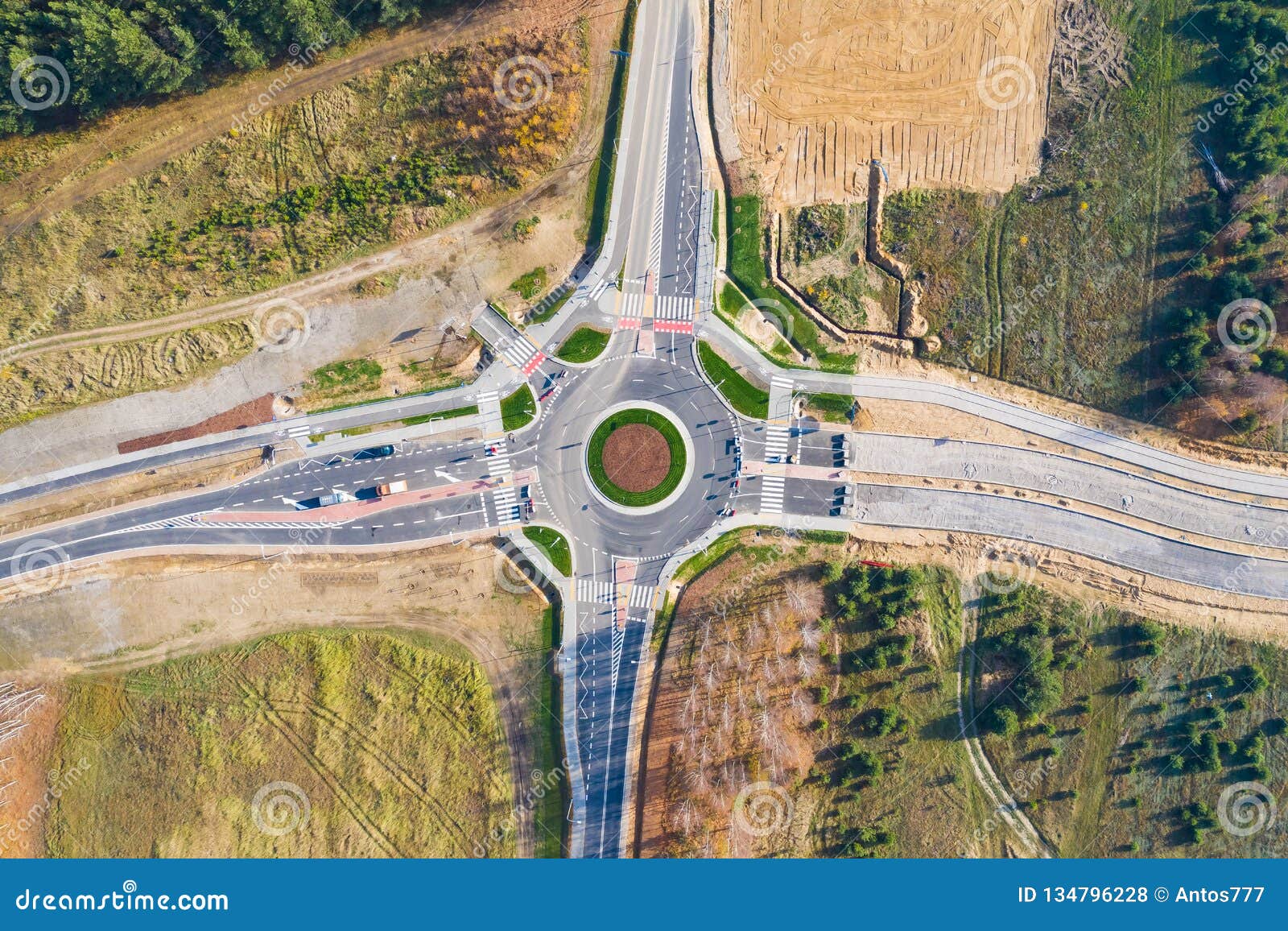 Roundabout during Construction Stock Photo - Image of infrastructure ...