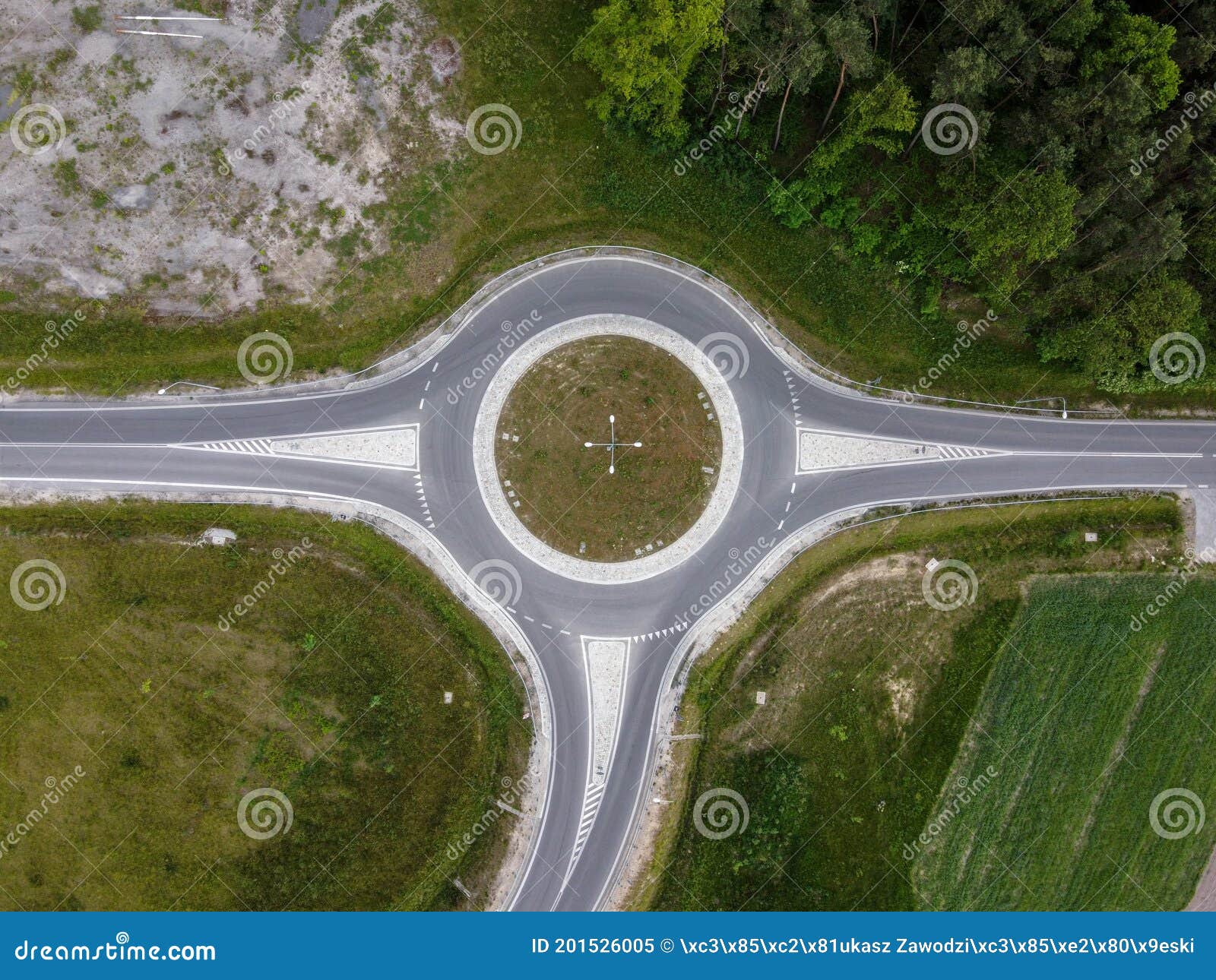 Roundabout with 4 Different Types of Biomes. Stock Image - Image of ...