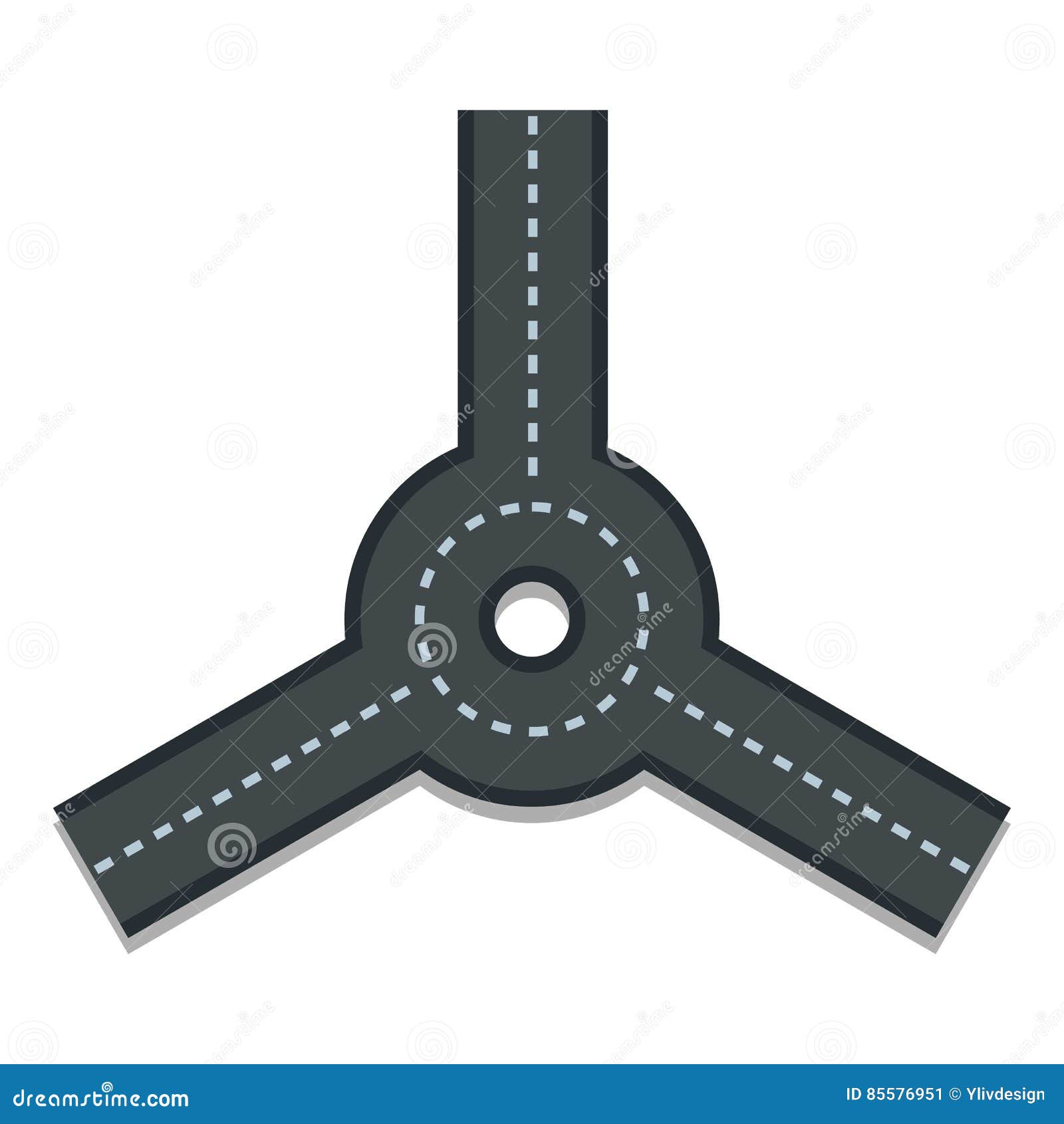 Roundabout Icon, Flat Style Stock Vector - Illustration of long ...