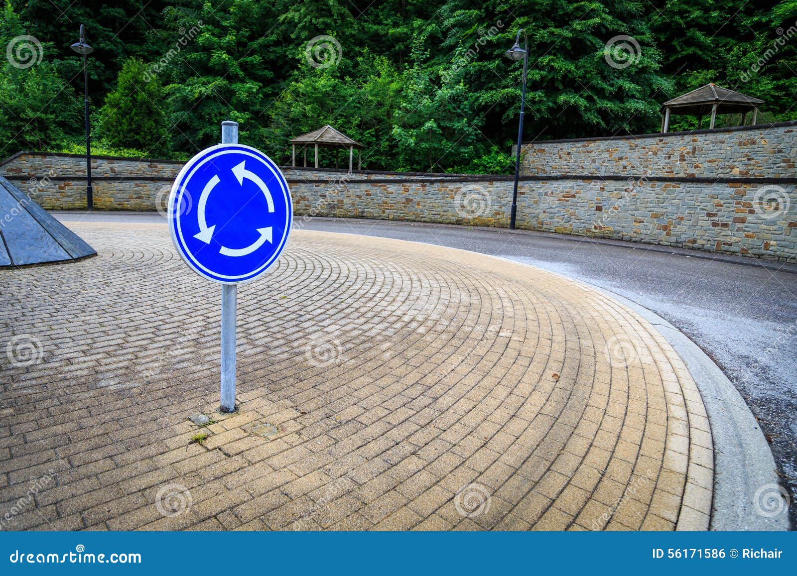 Roundabout stock photo. Image of transport, bricks, crossroads - 56171586