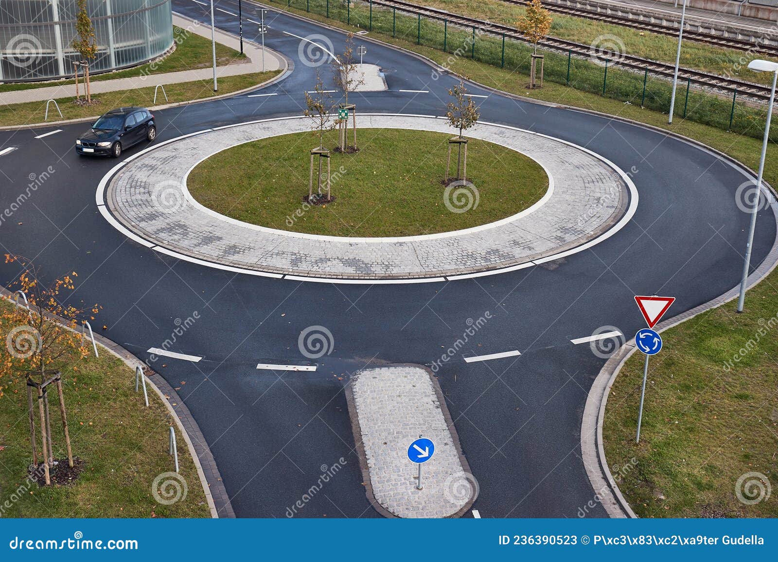 Roundabout Intersection Road Layout Stock Image - Image of road, high ...