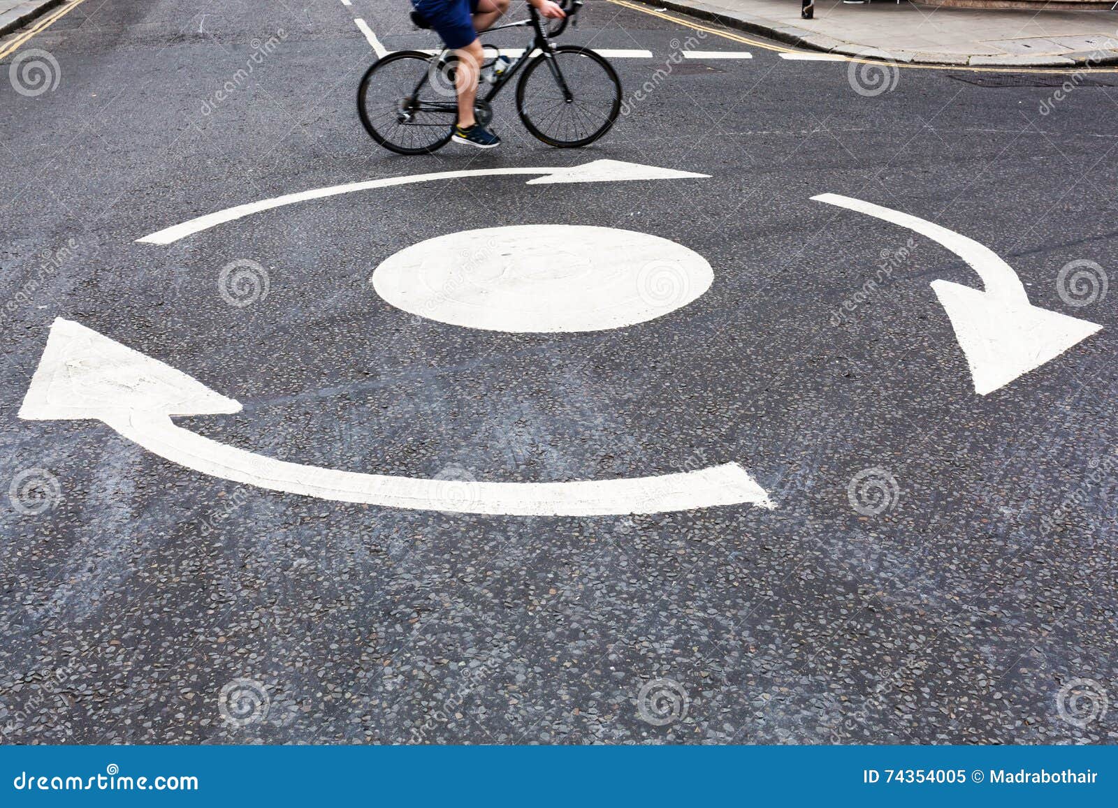 Roundabout Marking on the Road Stock Image - Image of arrow, urban ...