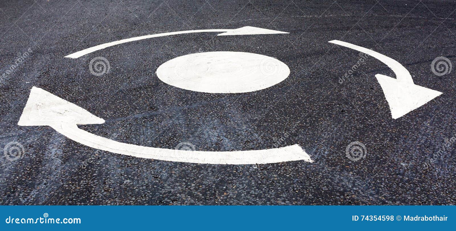 Roundabout Marking on the Road Stock Photo - Image of space, line: 74354598