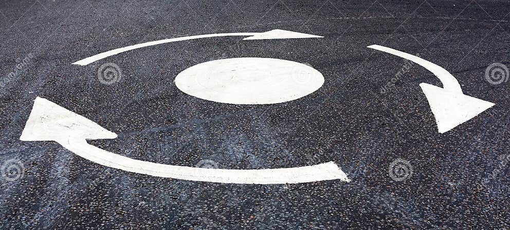 Roundabout Marking on the Road Stock Photo - Image of space, line: 74354598