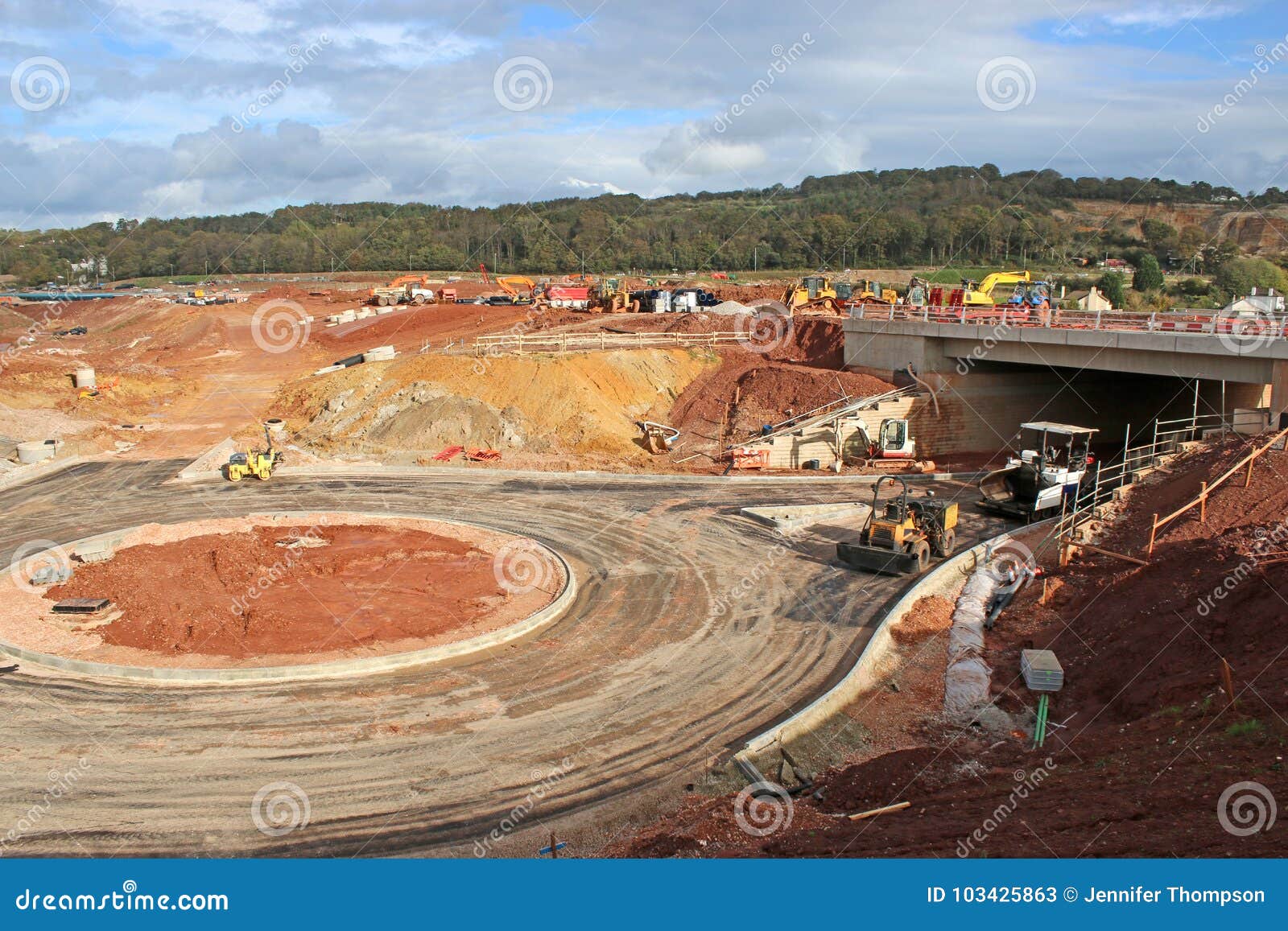 Roundabout Under Construction Stock Image - Image of bank, roundabout ...