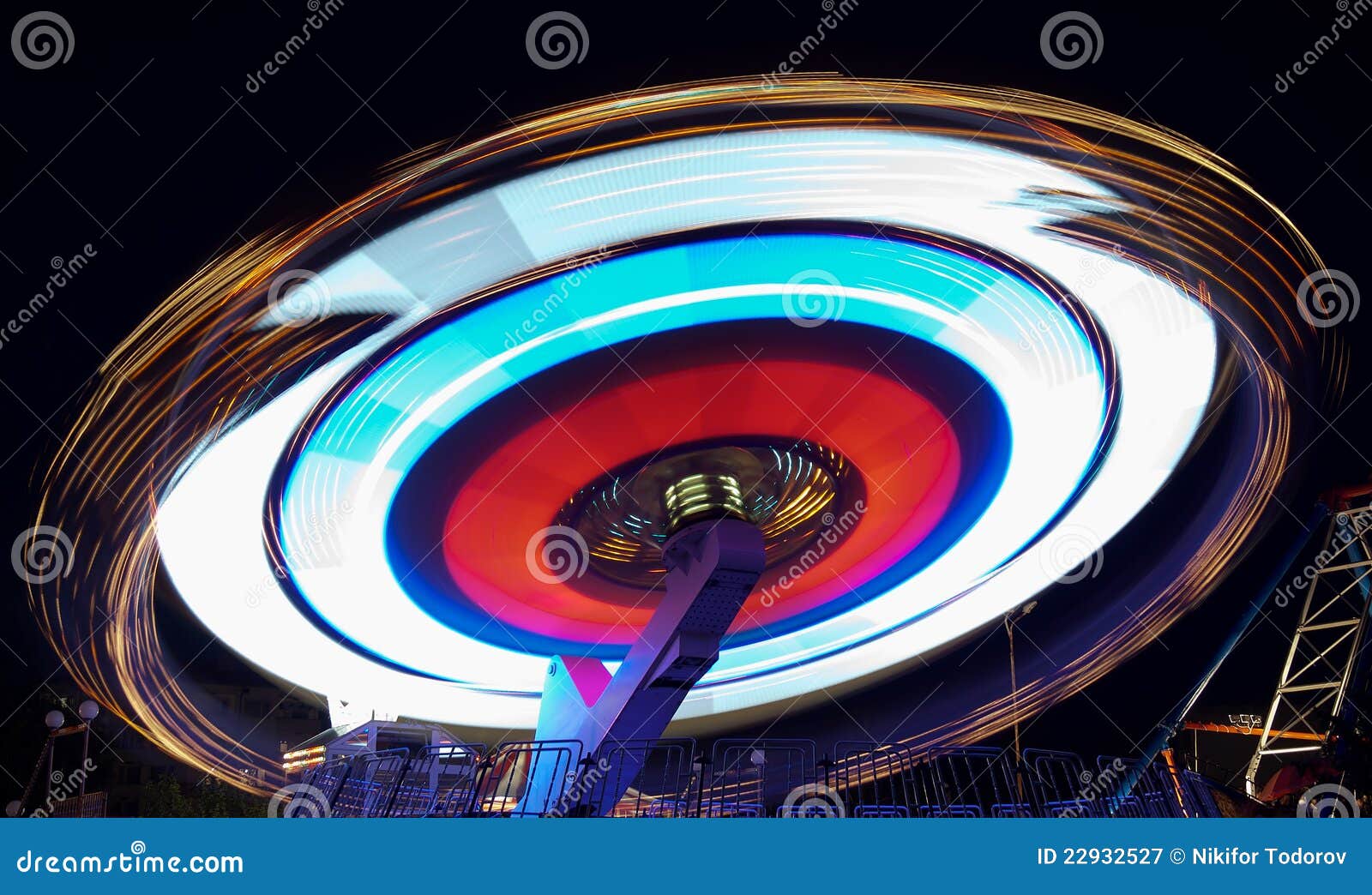 Roundabout at night stock image. Image of ferris, happiness - 22932527