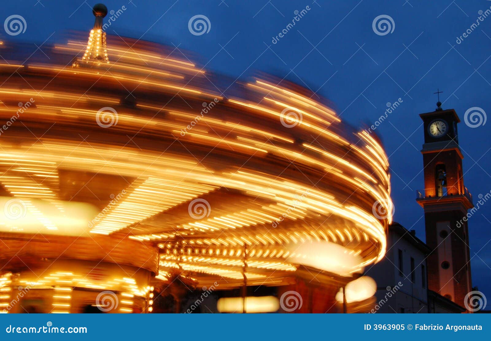 Roundabout at night stock image. Image of fast, night - 3963905
