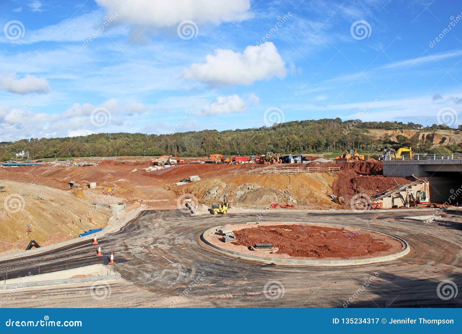 Roundabout Under Construction Stock Image - Image of tracks, heavy ...