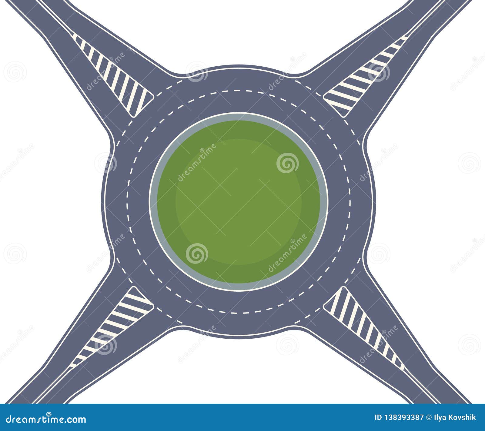 Roundabout Road. Crossing of Highways by Type of Ring Intersection ...