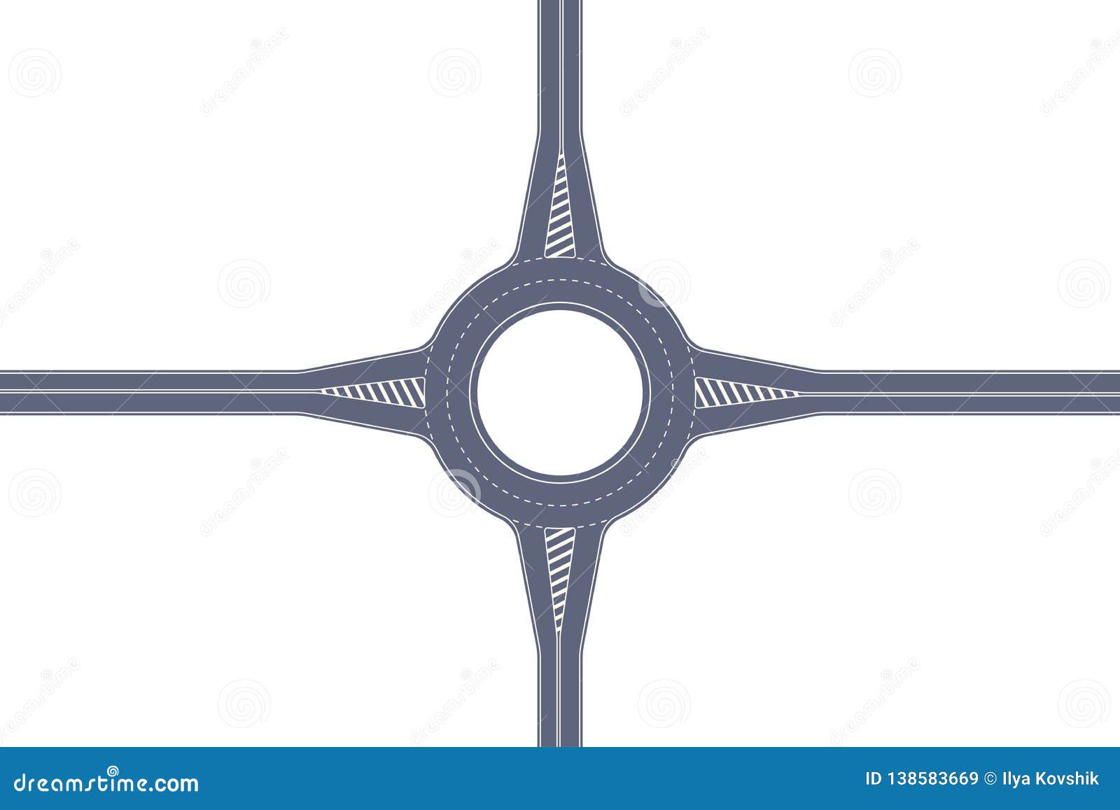 Roundabout Road. Crossing of Highways by Type of Ring Intersection ...