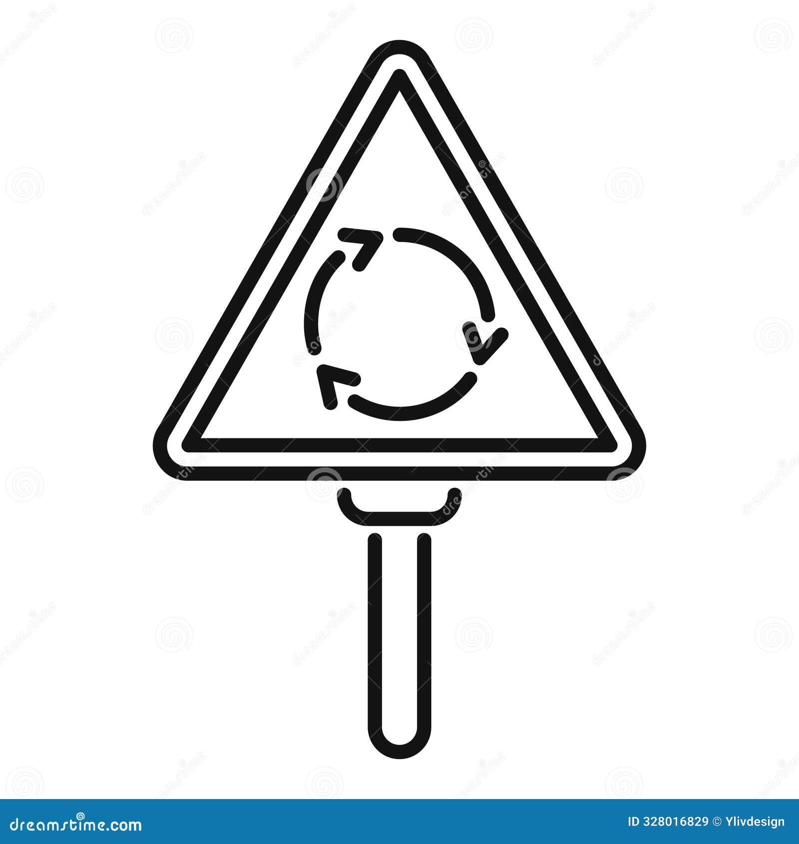 Roundabout Road Sign Indicating Circular Intersection Traffic Flow ...