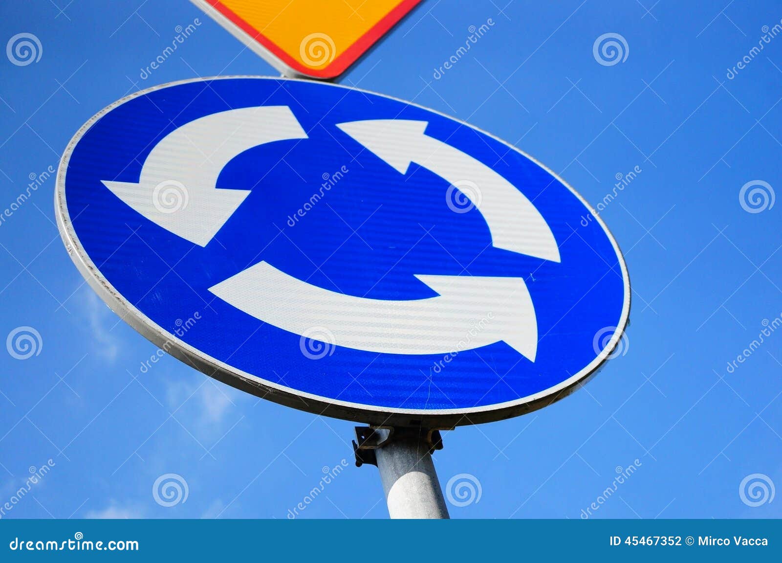 Roundabout sign stock photo. Image of blue, roundabout - 45467352