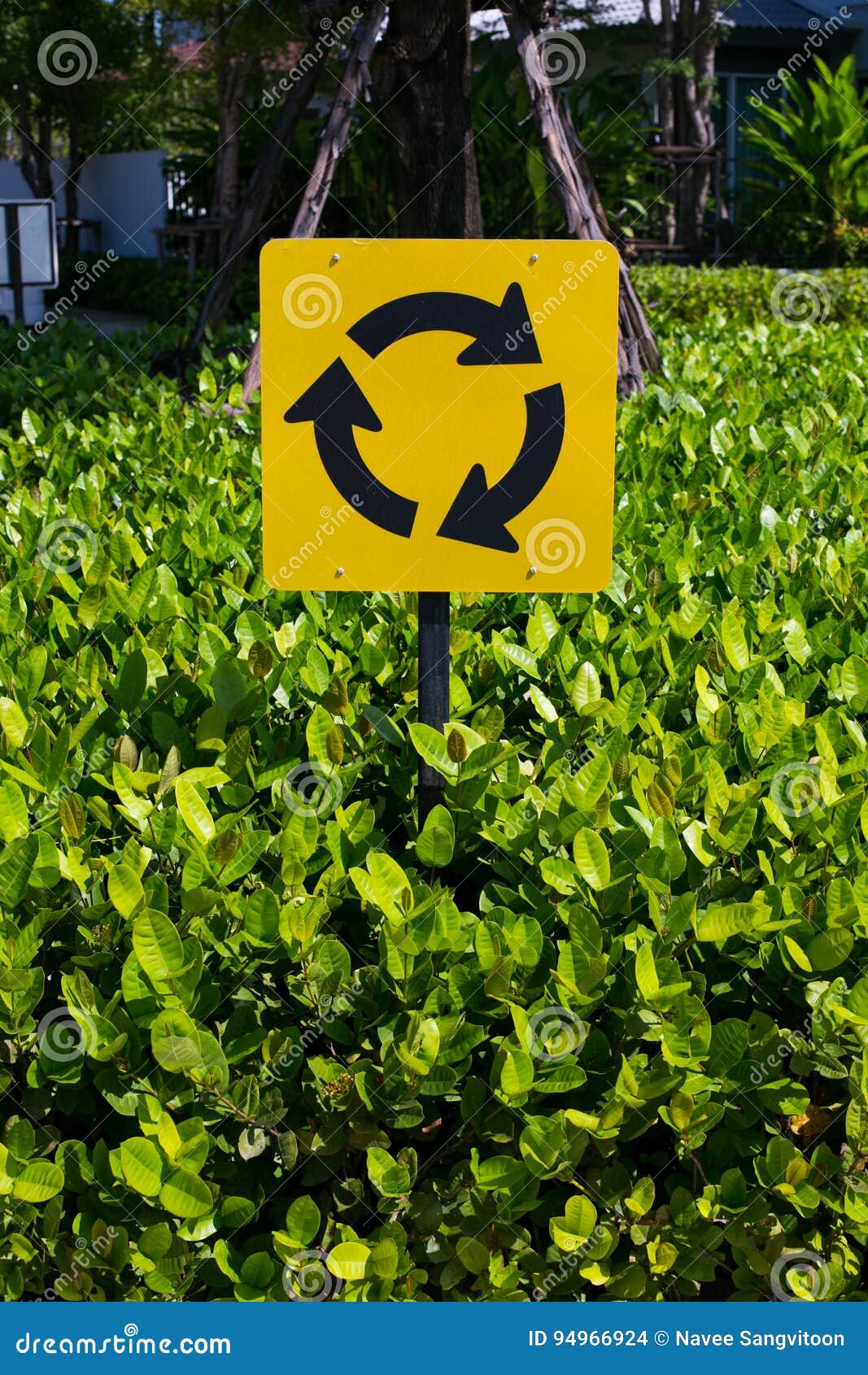 Roundabout sign stock photo. Image of path, roundabout - 94966924