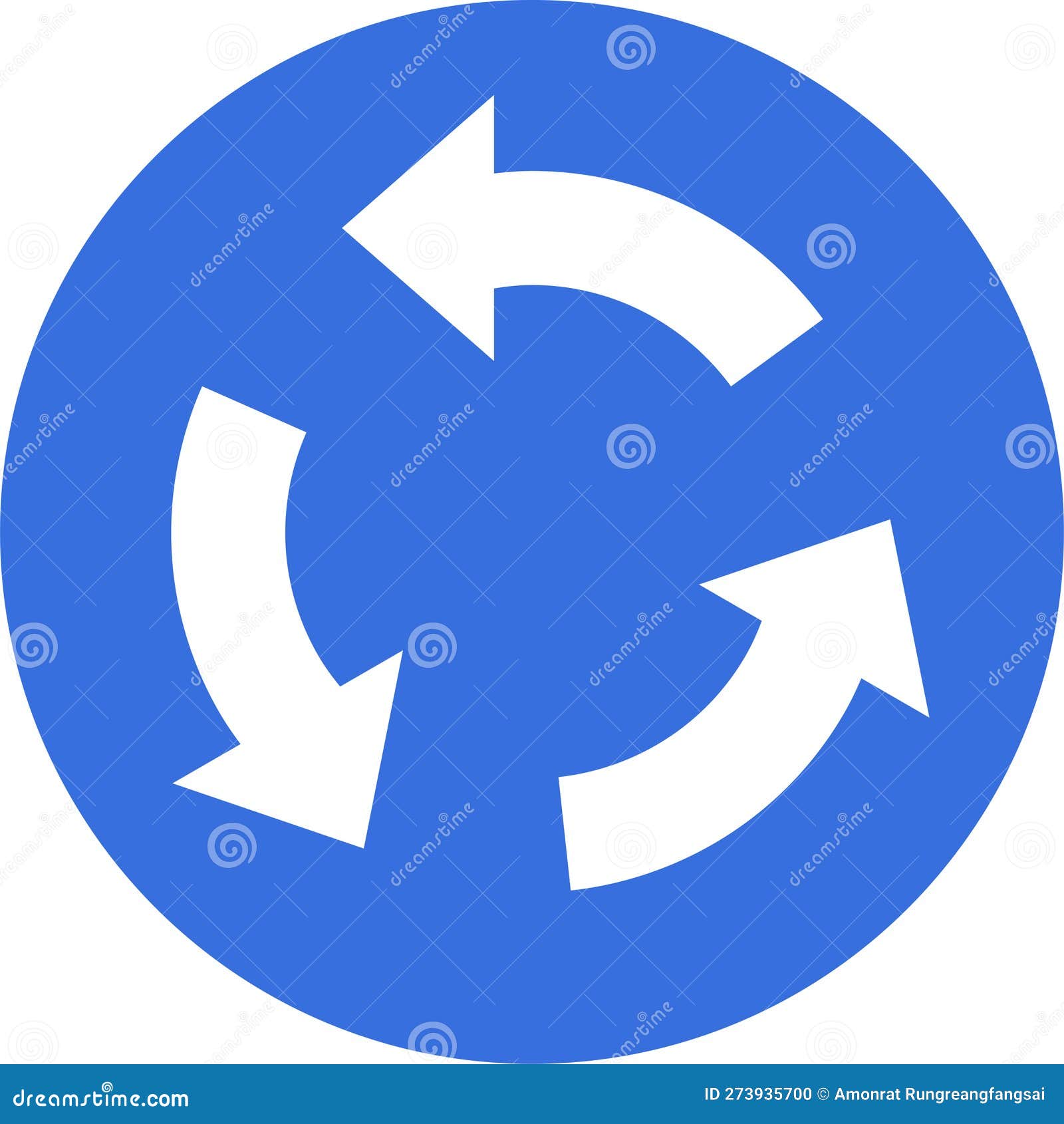 Roundabout Sign Icon, Traffic Sign Vector Illustration Stock Vector ...