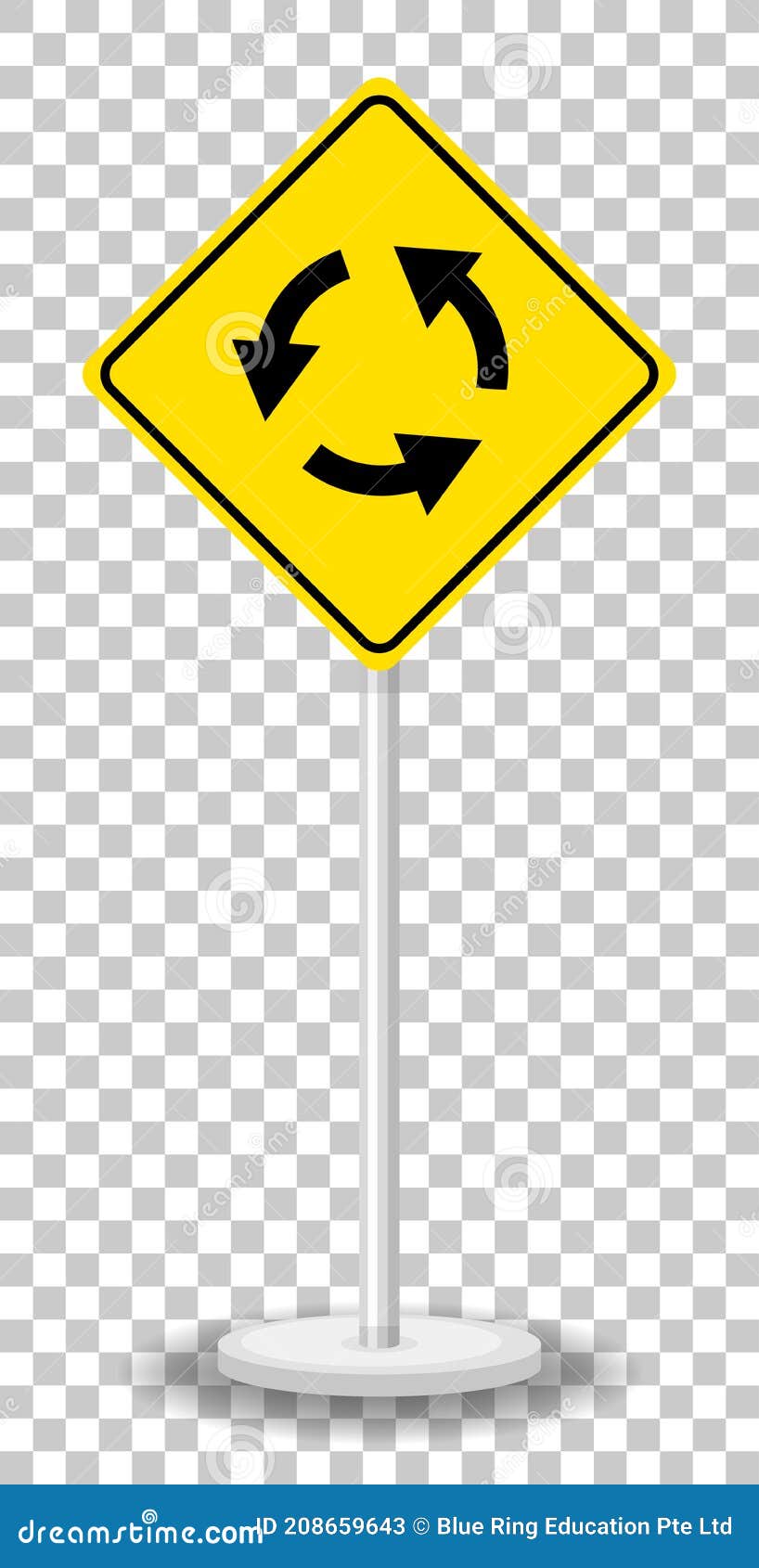 Roundabout Sign Isolated on Transparent Background Stock Vector ...