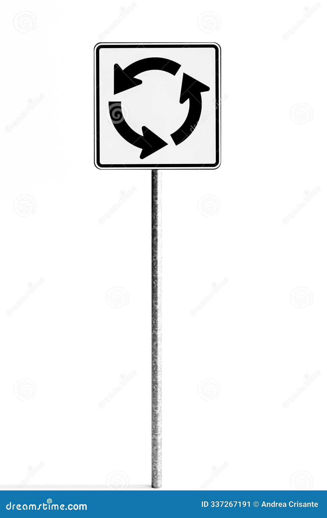 Roundabout Sign Isolated on White Background Stock Illustration ...