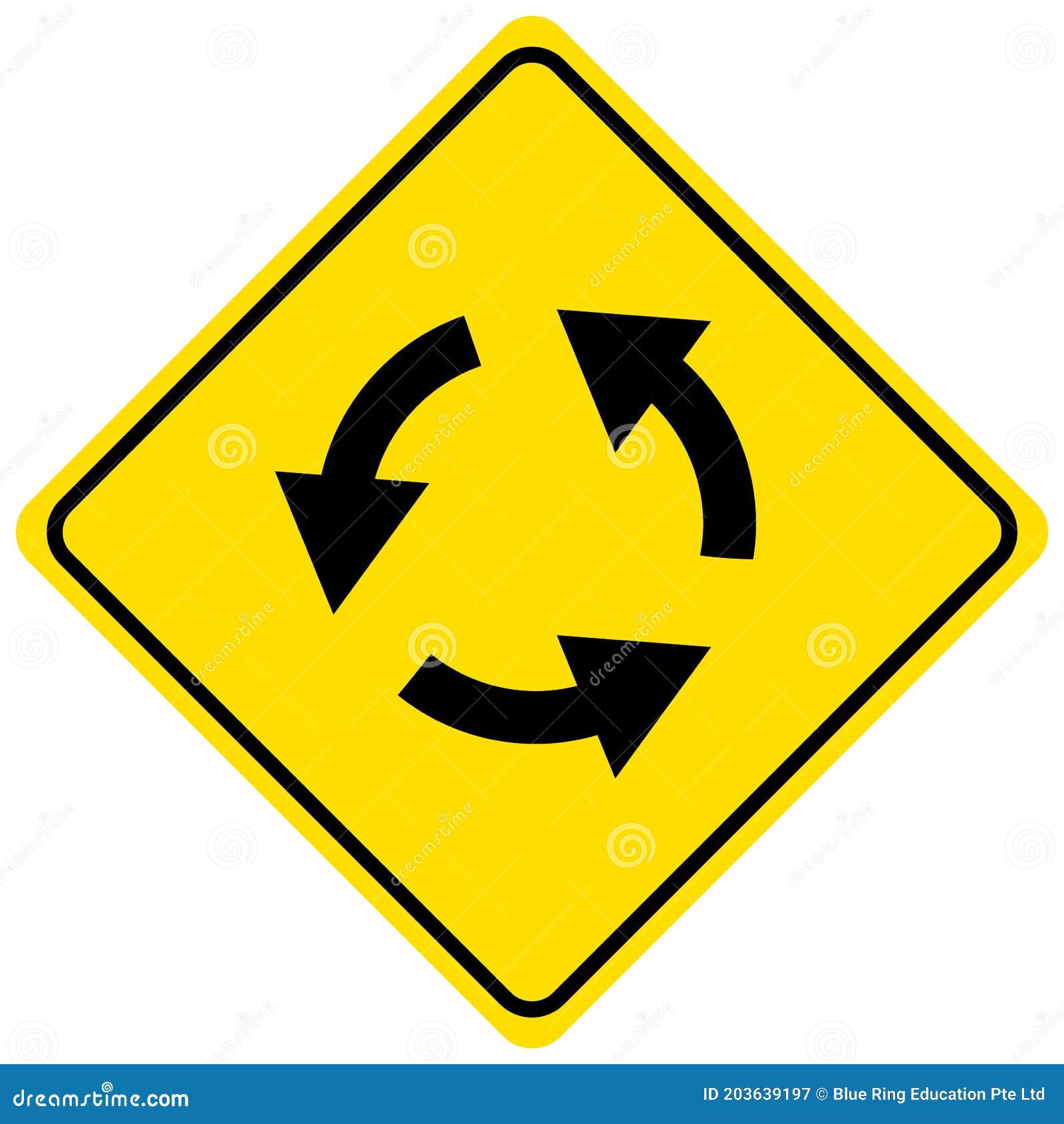 Roundabout Sign Linear Icon. Modern Outline Roundabout Sign Logo Vector ...