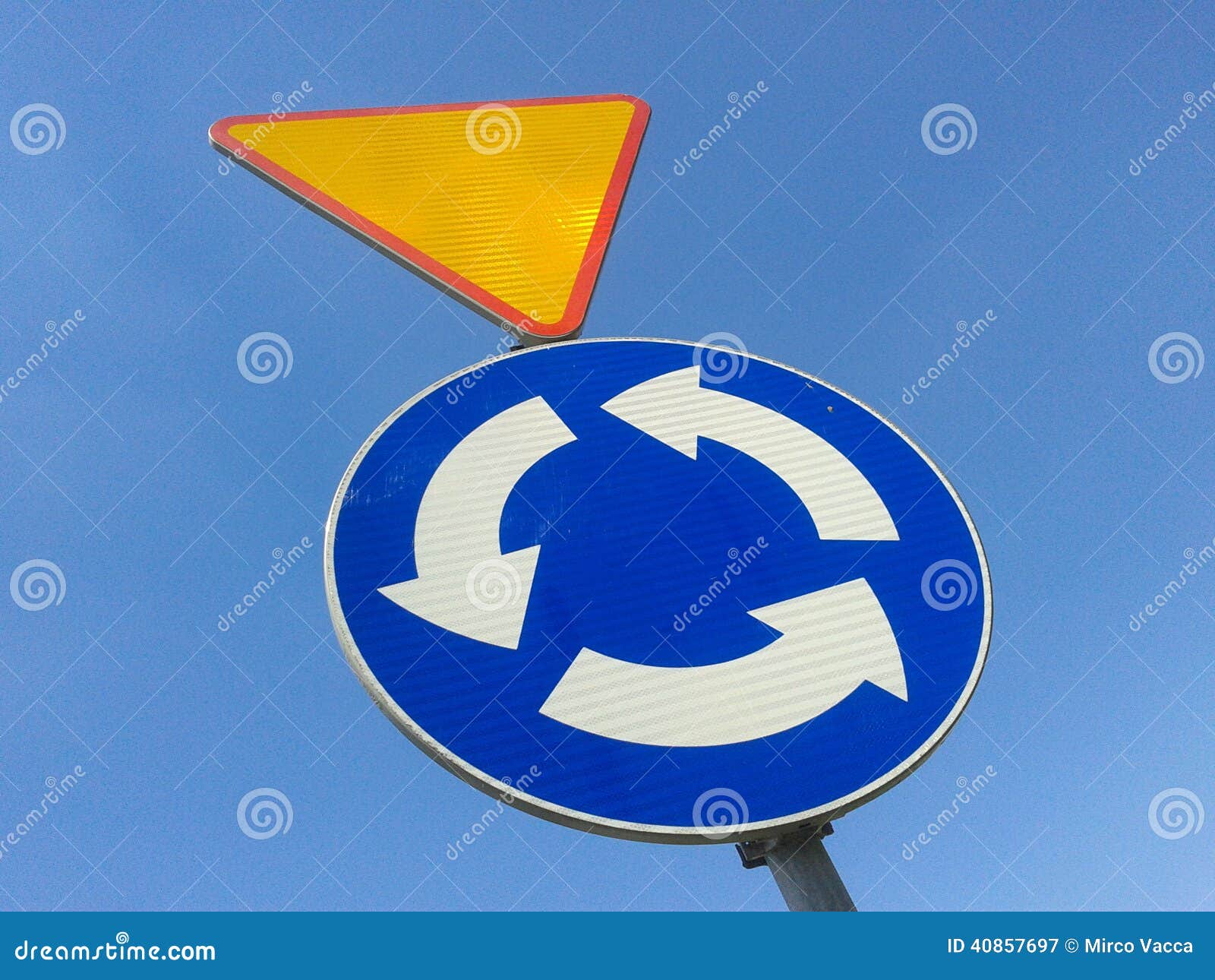 Roundabout sign stock image. Image of info, arrows, symbols - 40857697