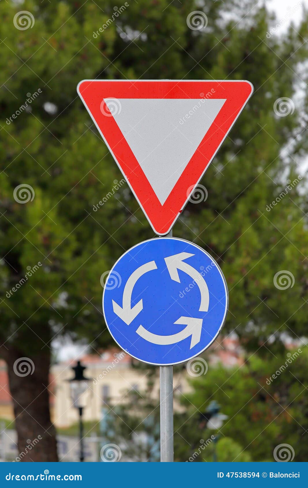 Roundabout sign stock photo. Image of triangle, right - 47538594