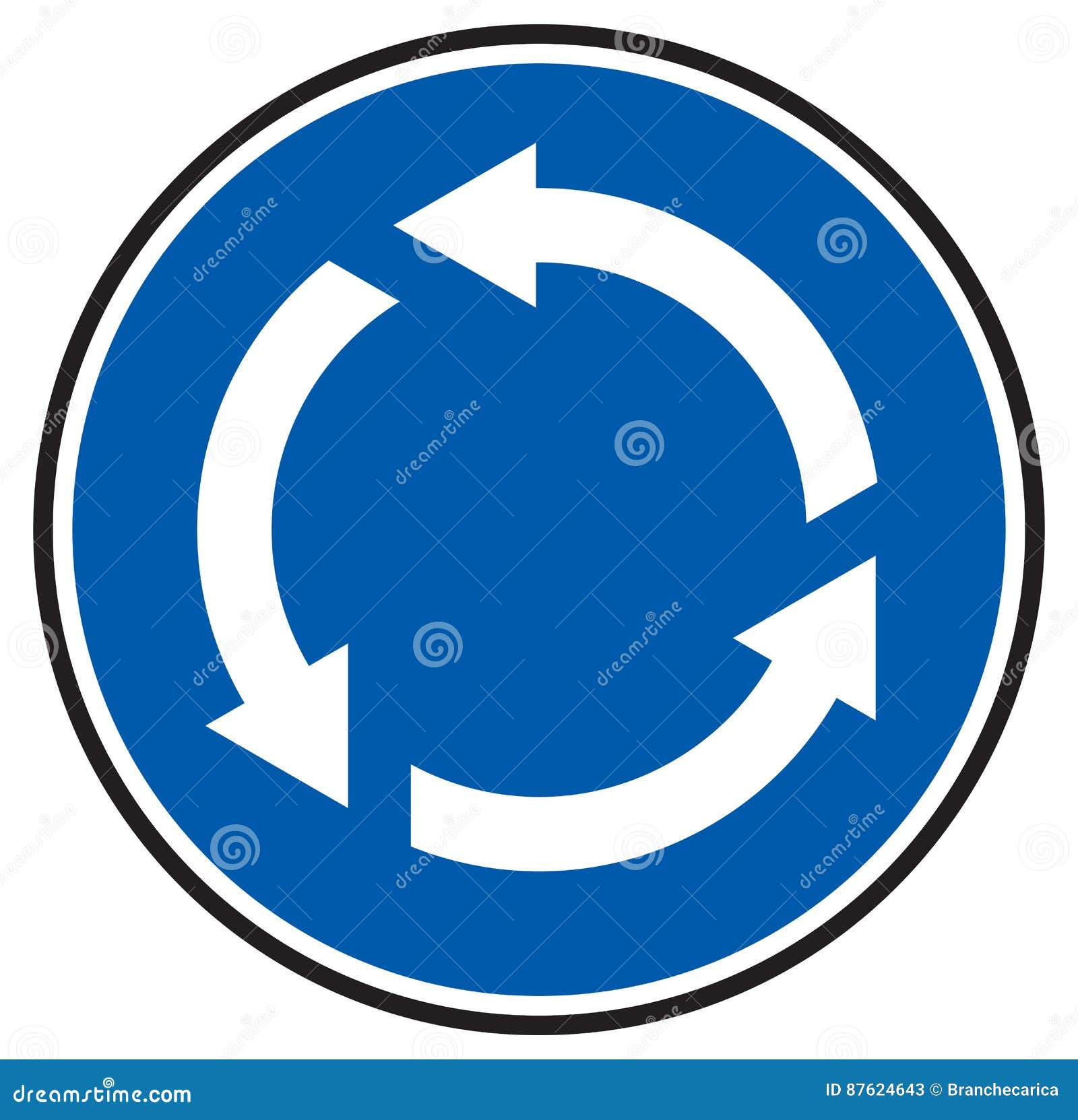 Roundabout sign stock vector. Illustration of safety - 87624643