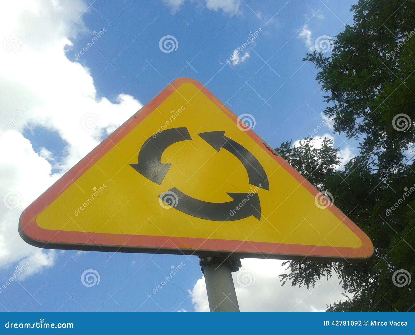 Roundabout sign stock photo. Image of info, warning, symbol - 42781092