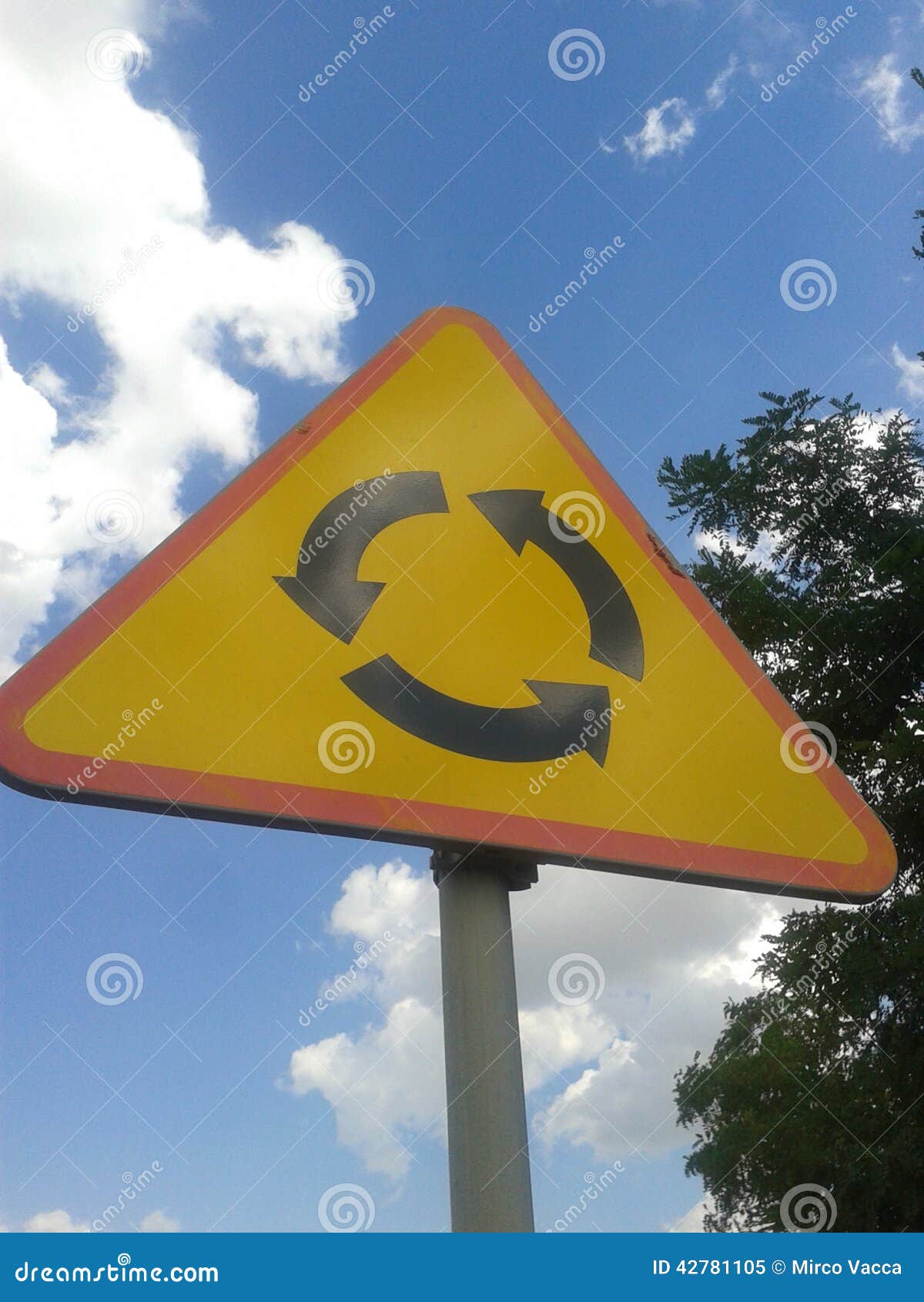 Roundabout sign stock image. Image of symbol, roundabout - 42781105